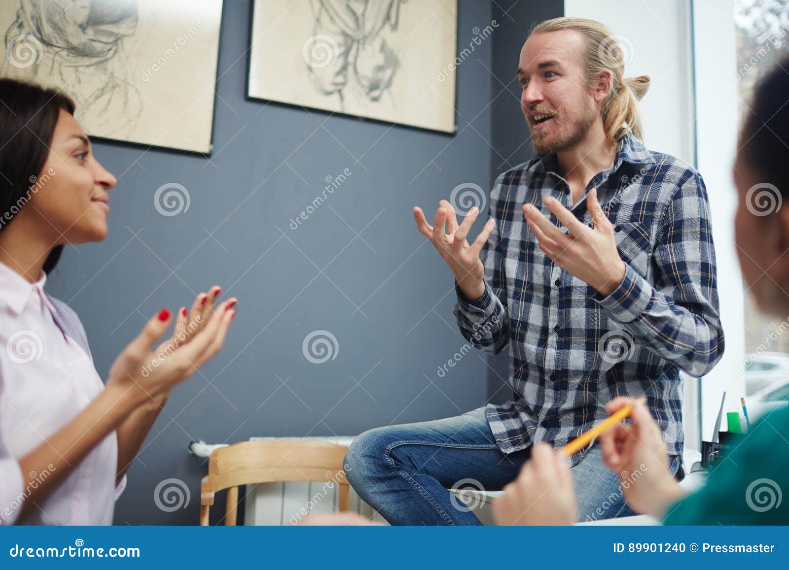 Hot discussion stock photo. Image of woman, teamwork - 89901240