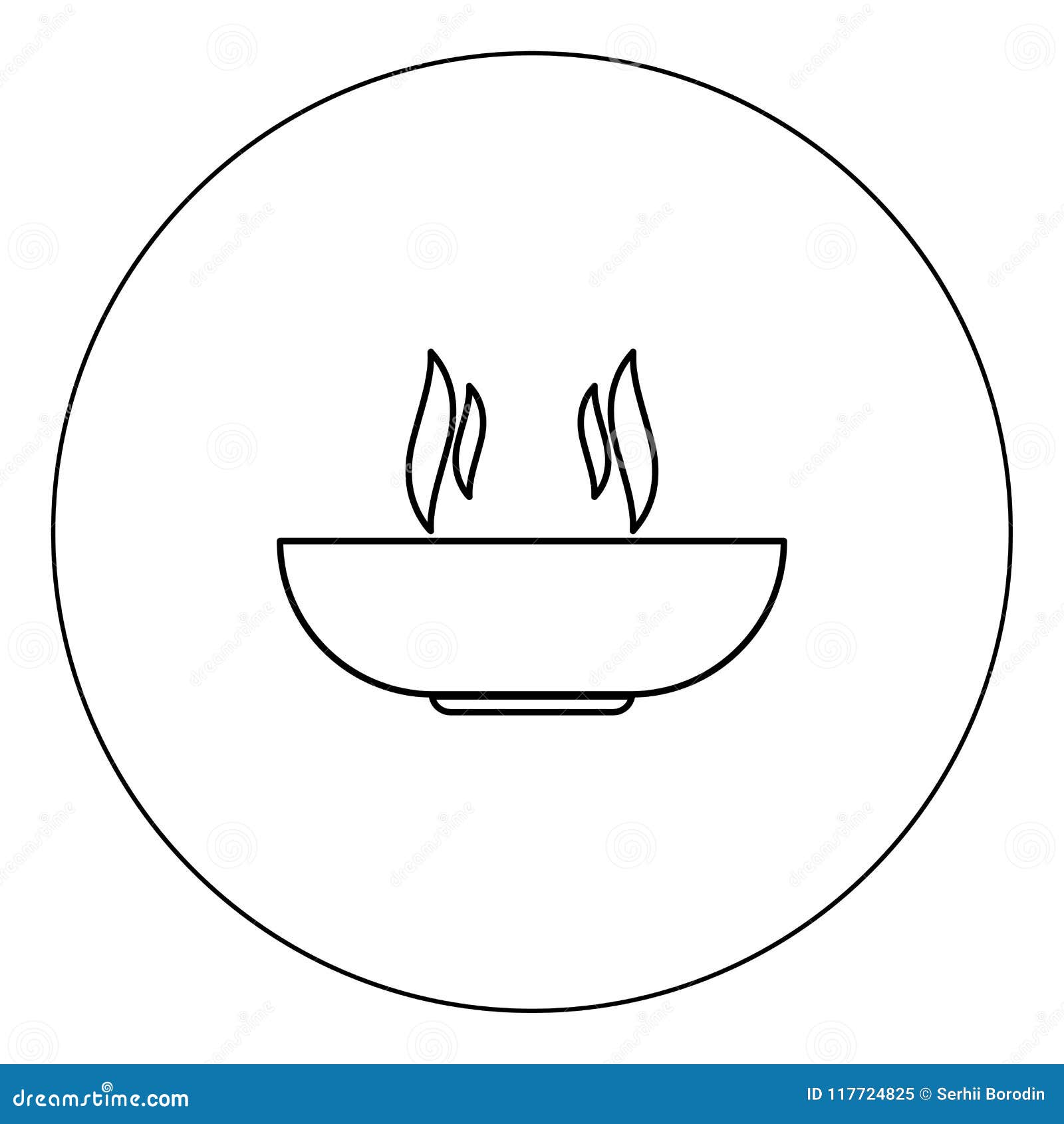 Hot Dish Icon Black Color in Circle Stock Vector - Illustration of ...