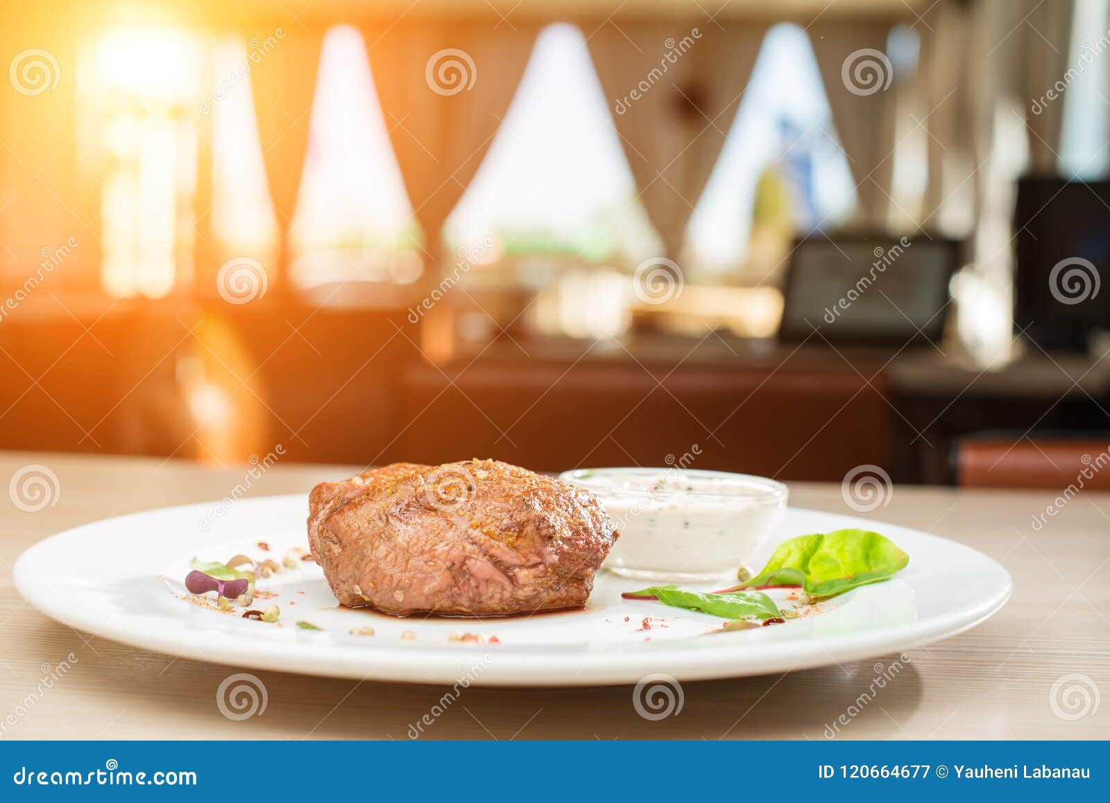 Hot Dish Steak on the Table in a Restaurant Stock Image - Image of ... Hot Dish Steak on the Table in a Restaurant Stock Image - Image of ...