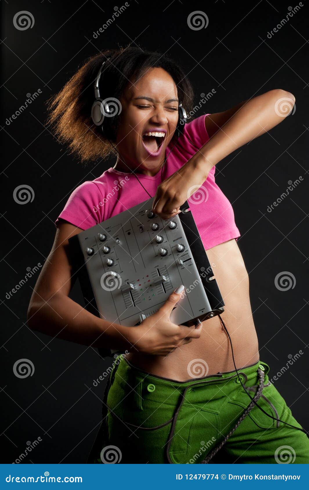 Hot dj stock photo. Image of mixer, nice, girl, expression - 12479774