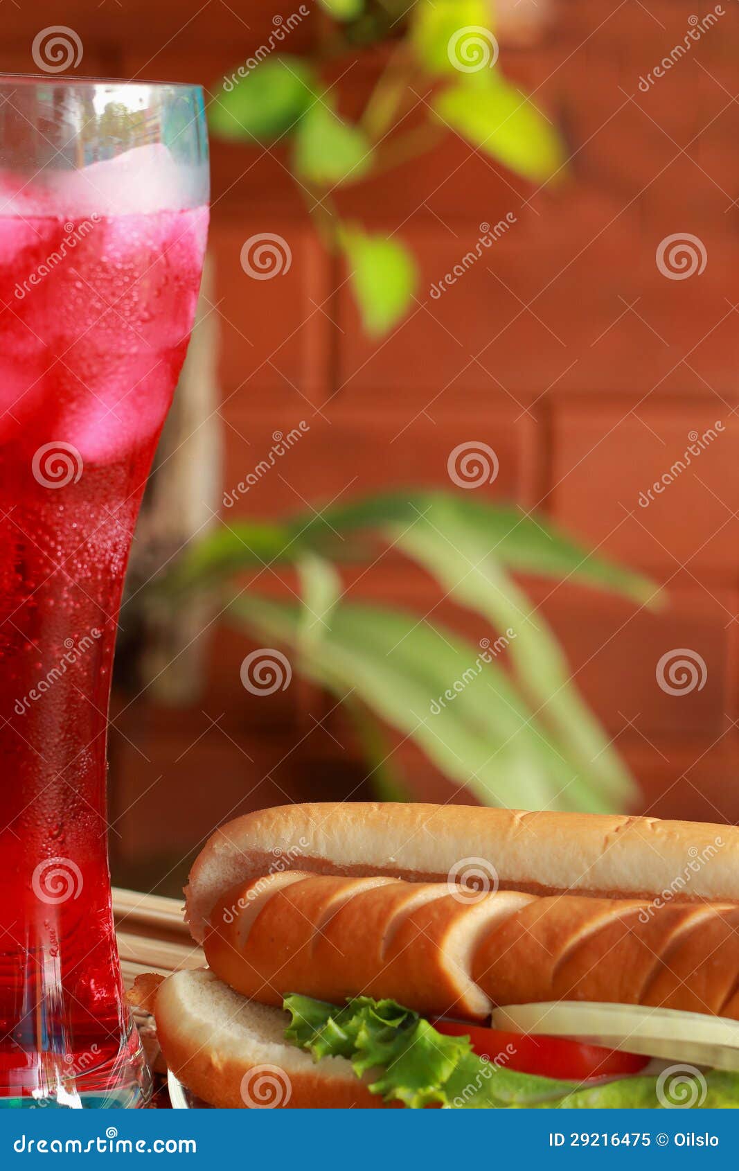 Hot dog and beverages red stock image. Image of fast - 29216475