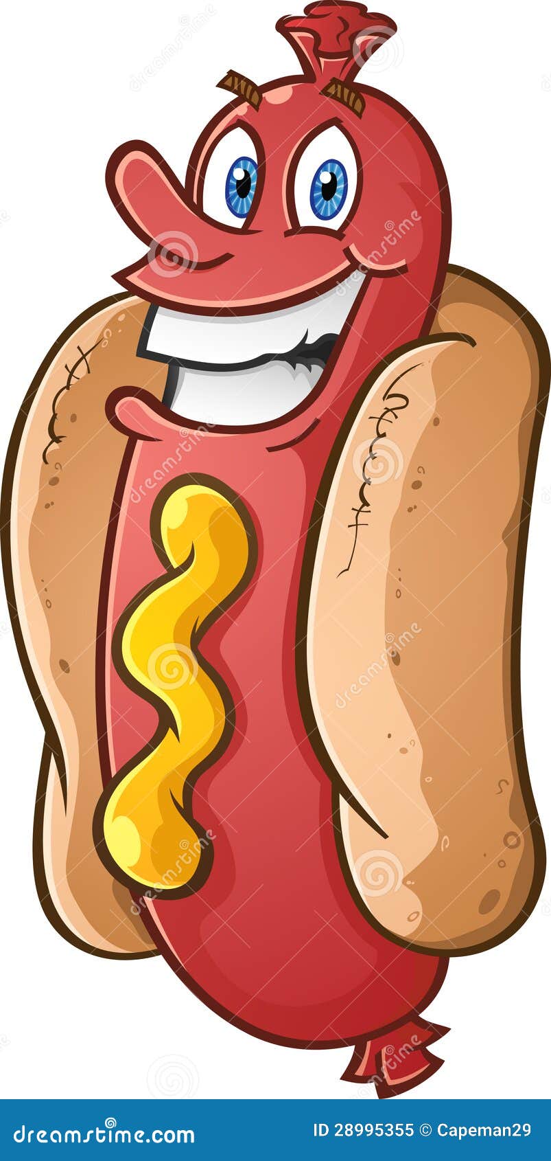 Hot Dog Character stock vector. Illustration of outdoor - 28995355
