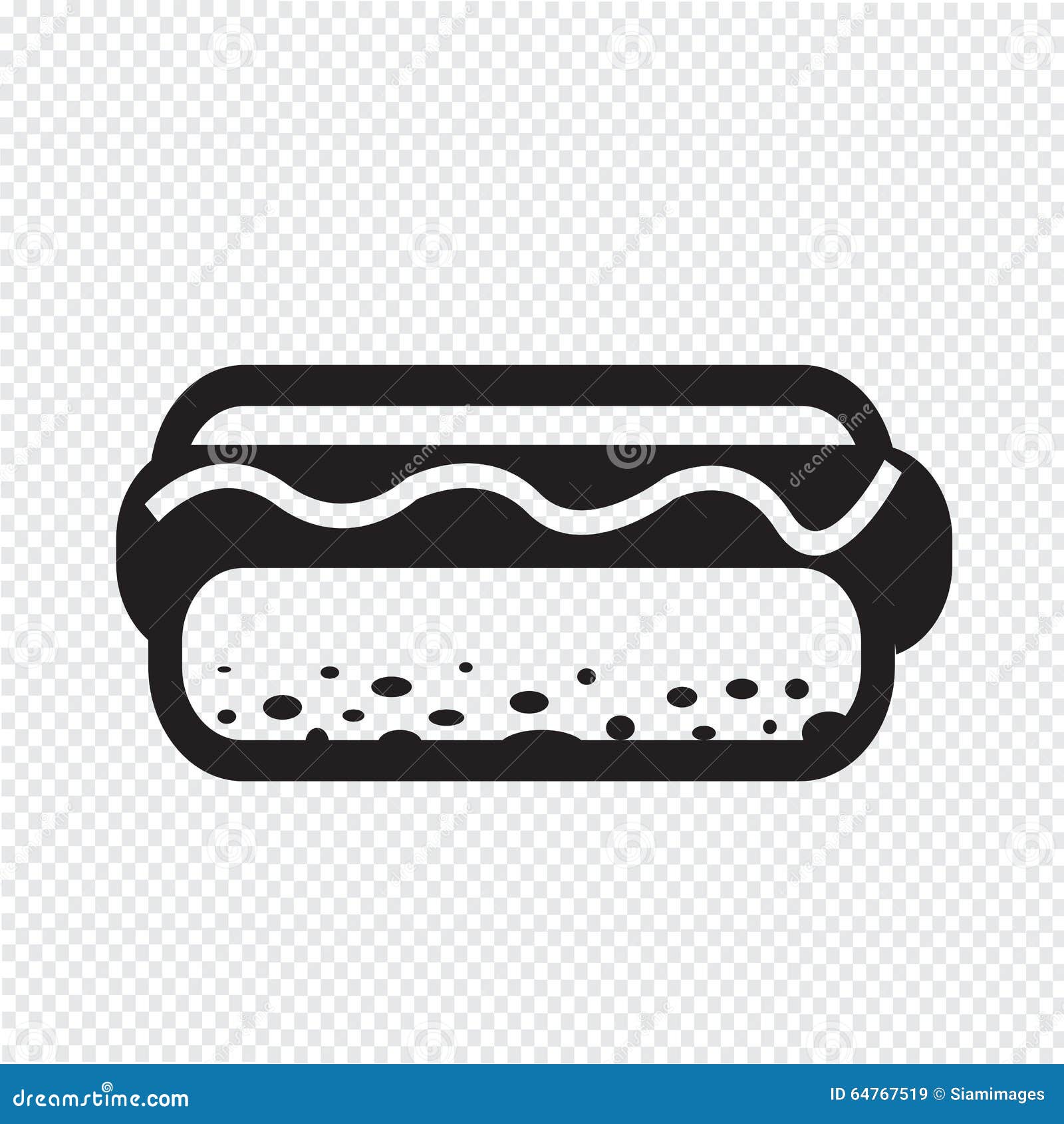 Hot dog Icon stock vector. Illustration of diet, sausage - 64767519
