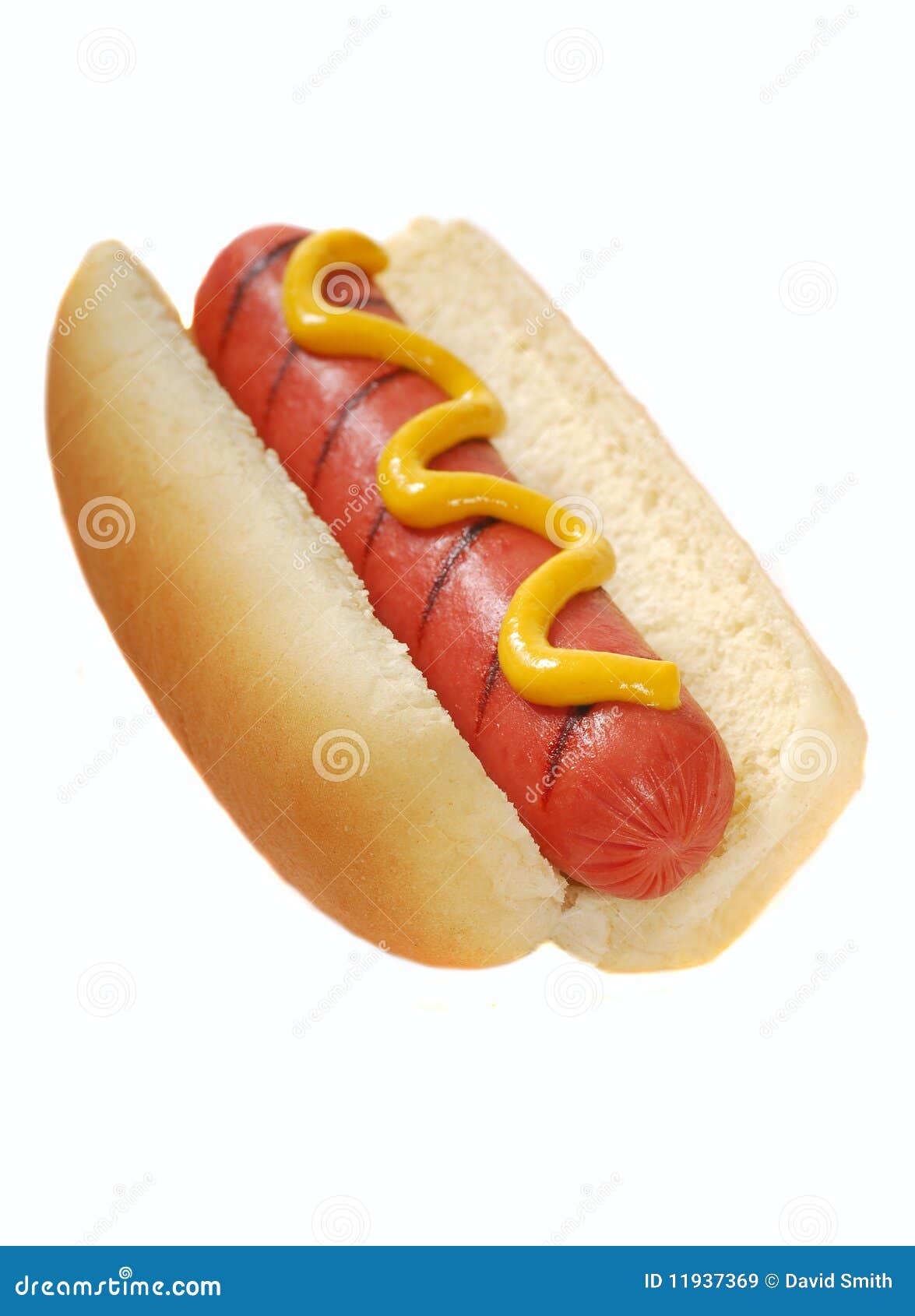 Hot dog with mustard stock image. Image of meal, hotdog - 11937369