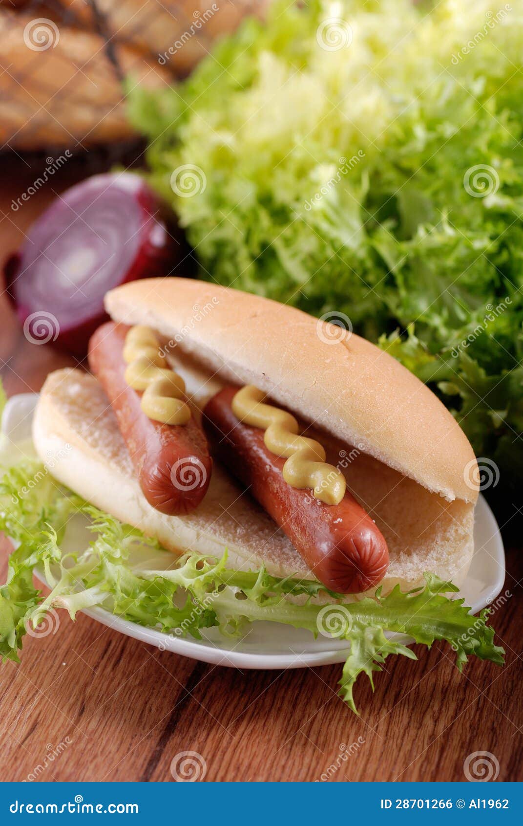 Hot dog with mustard stock photo. Image of mustard, snack - 28701266