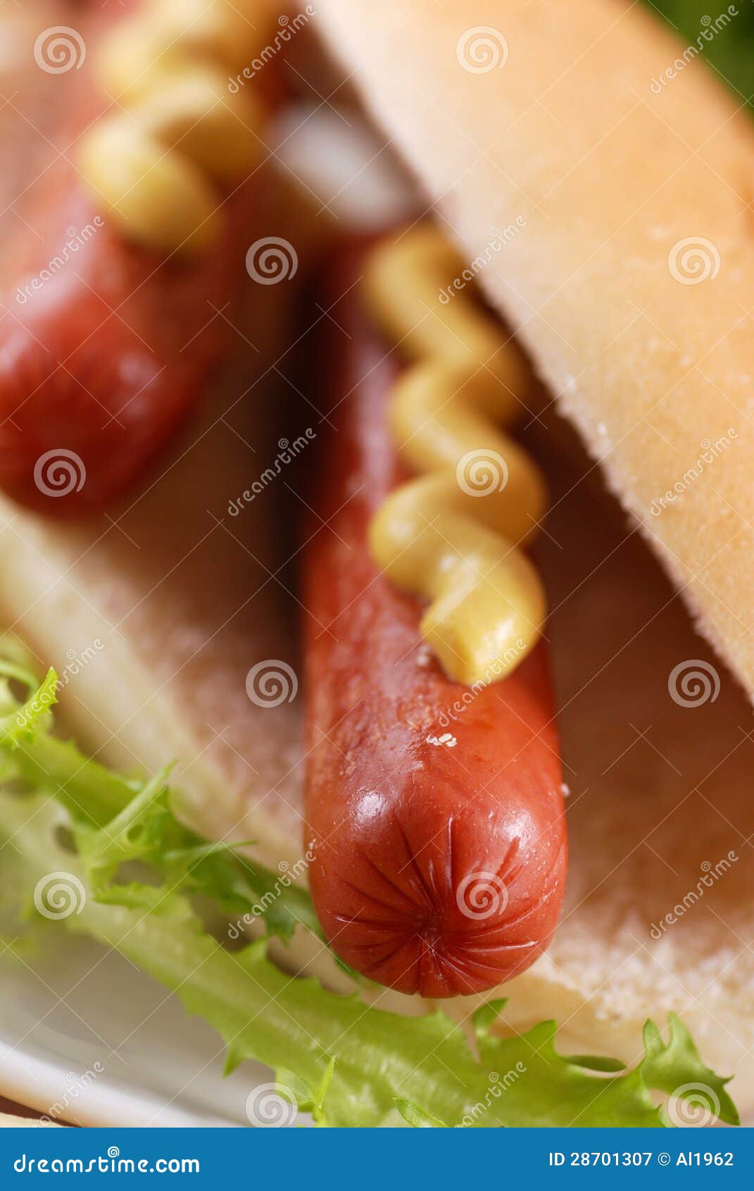 Hot dog with mustard stock image. Image of bread, closeup - 28701307
