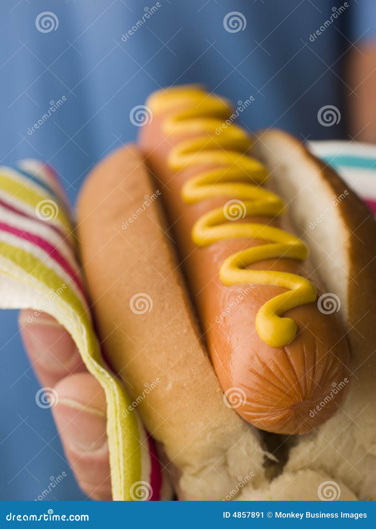 Hot Dog with Mustard stock image. Image of adult, colour - 4857891