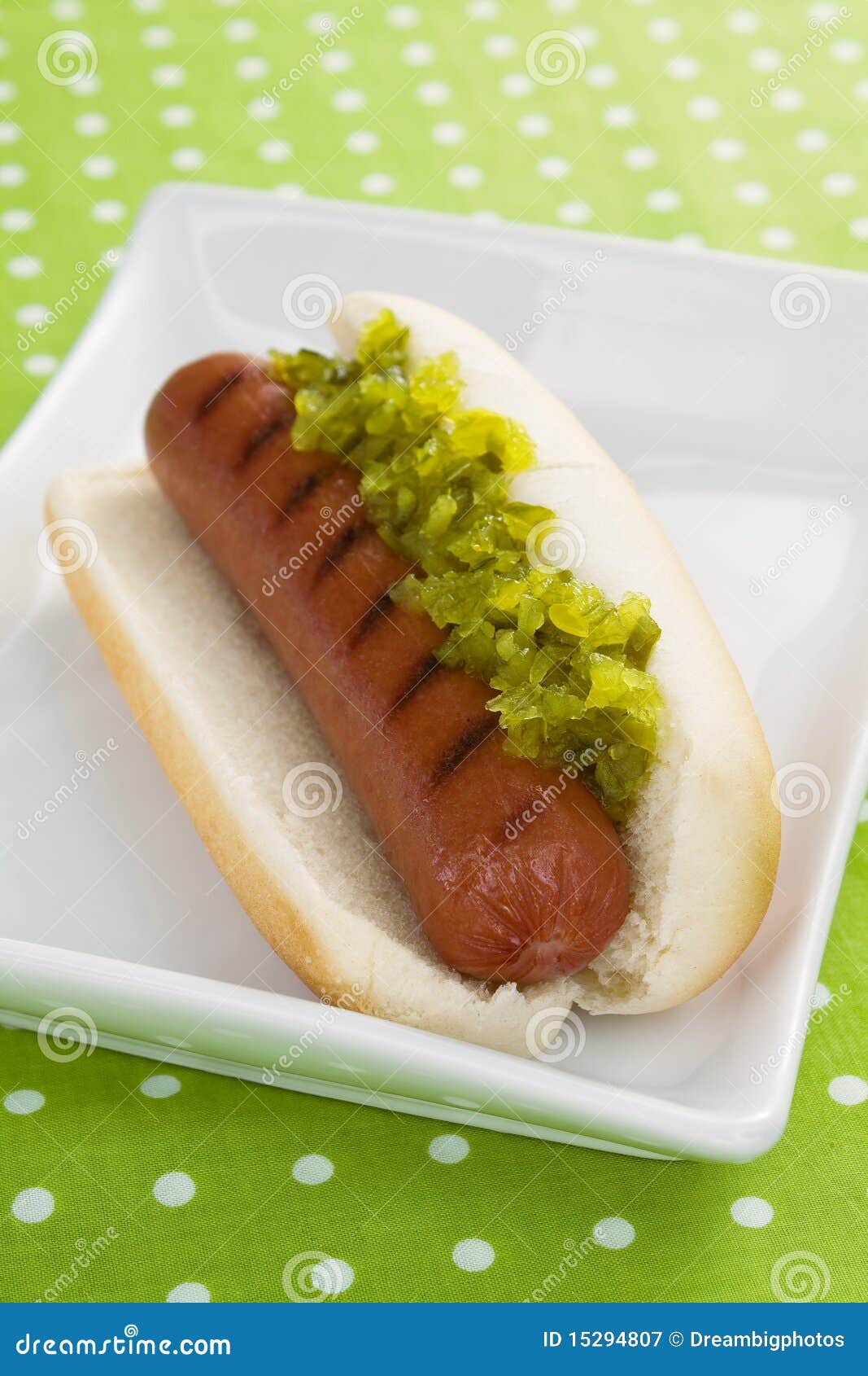 Hot Dog with Relish stock image. Image of summer, pickle - 15294807