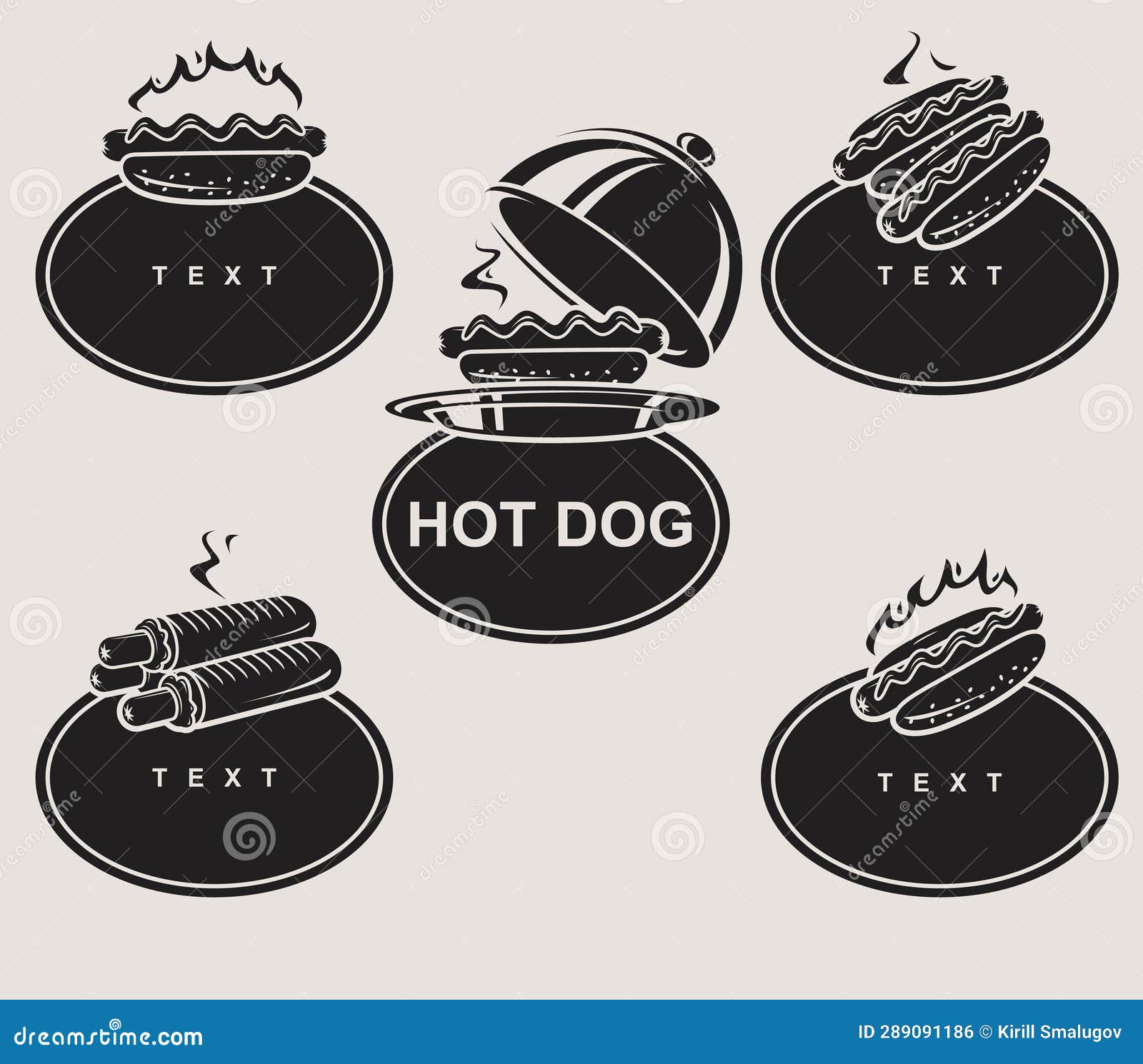 Hot Dog Set. Collection Hot-dog Frame Stock Illustration - Illustration ...