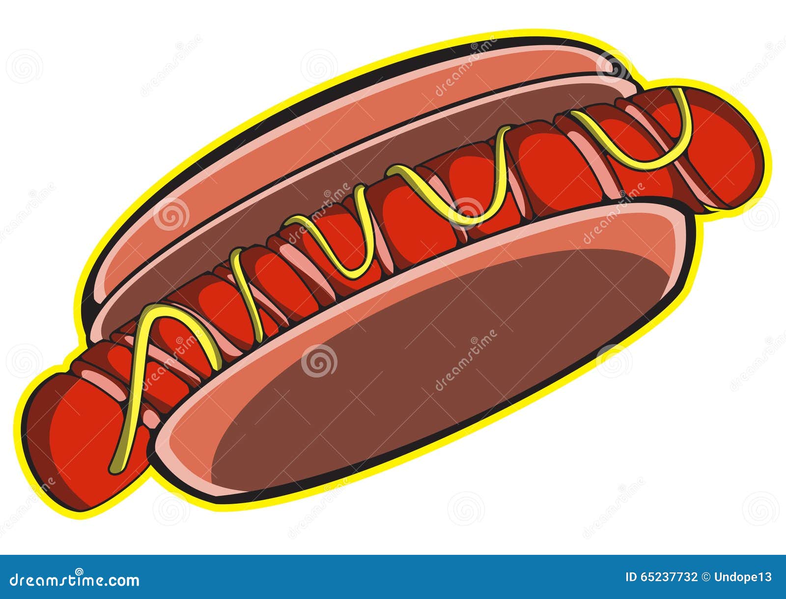 Hot Dog Vector Art stock vector. Illustration of delicious - 65237732