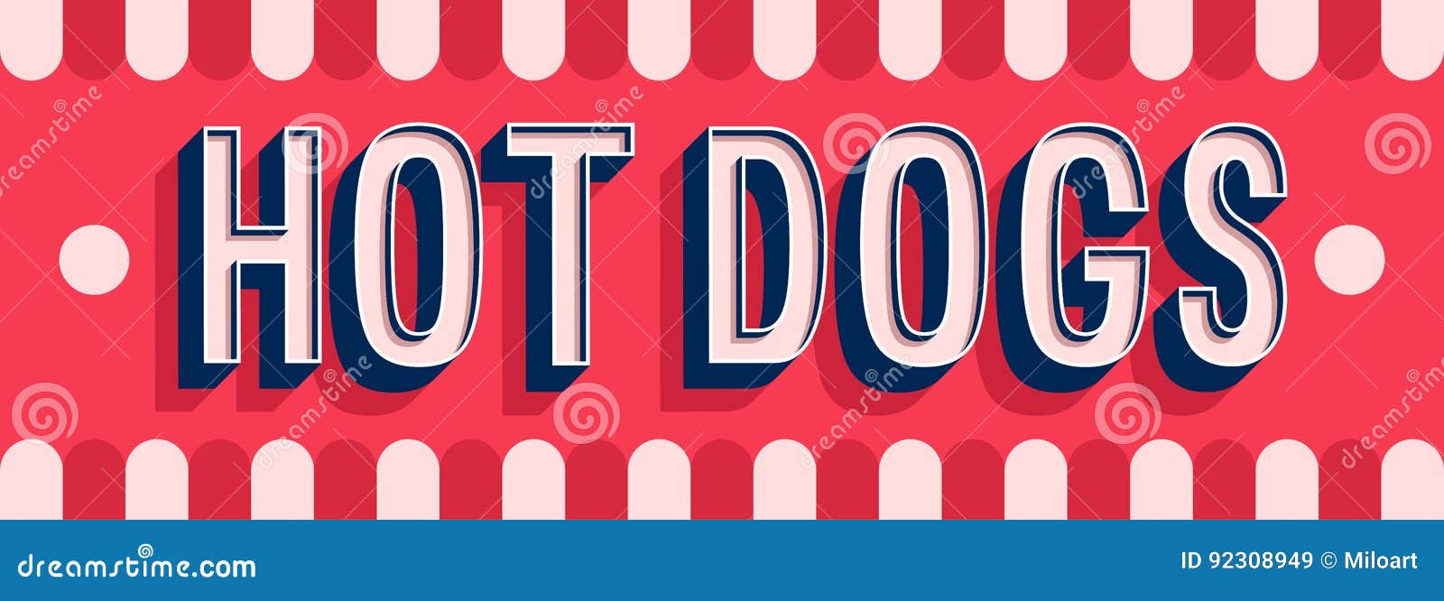 Hot Dogs Banner Typographic Design. Stock Vector - Illustration of fast ...