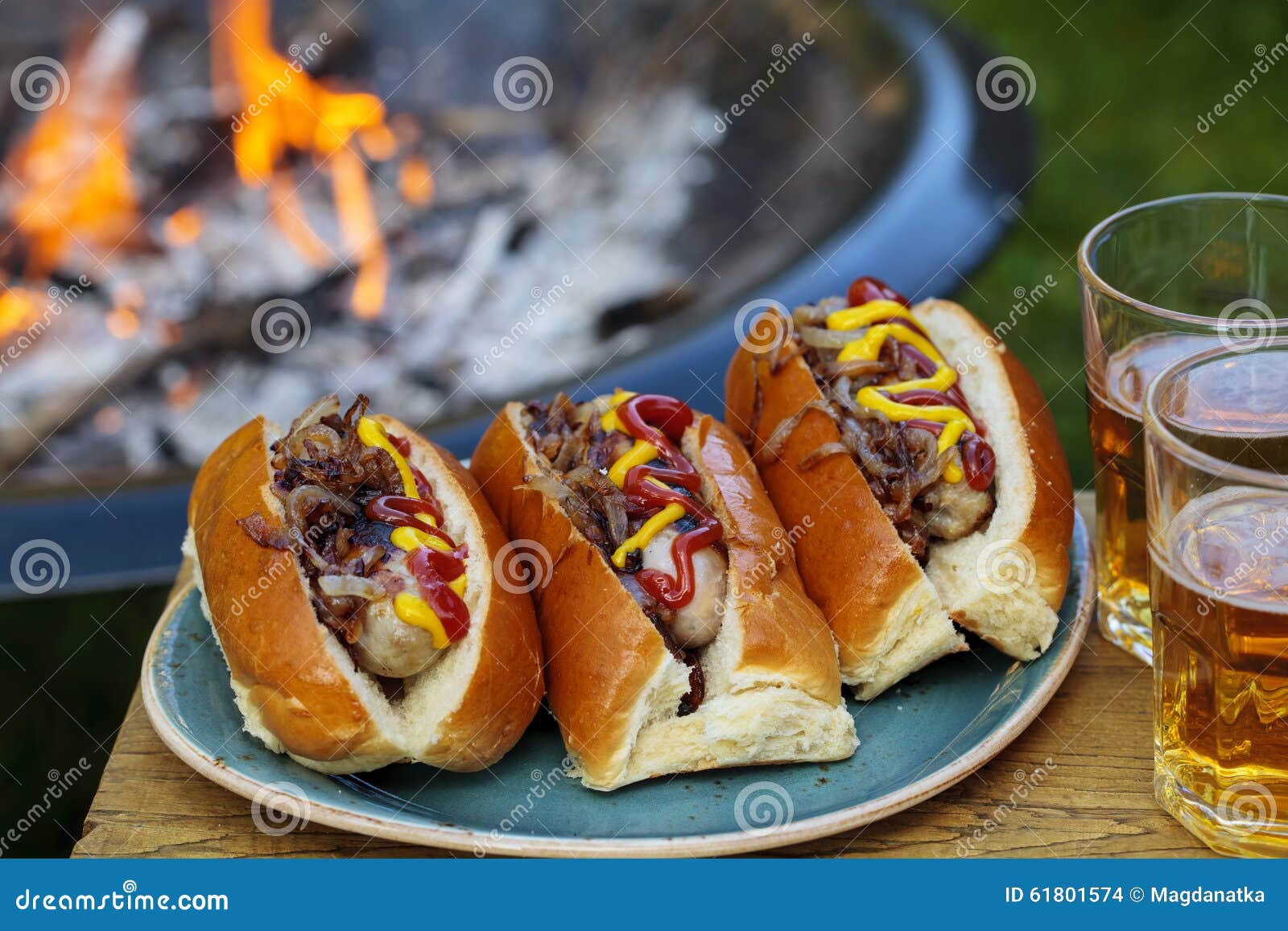 Hot dogs by the camp fire stock photo. Image of fresh - 61801574