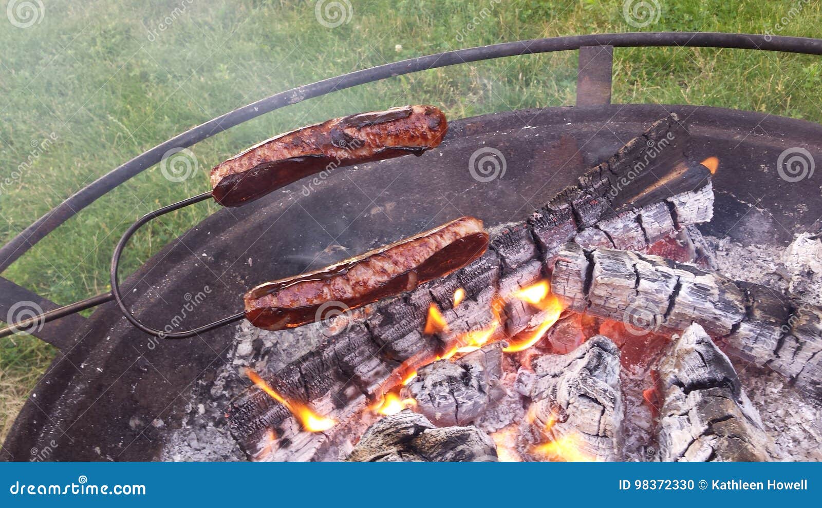Hot dogs stock photo. Image of cooking, campfire, sausage - 98372330