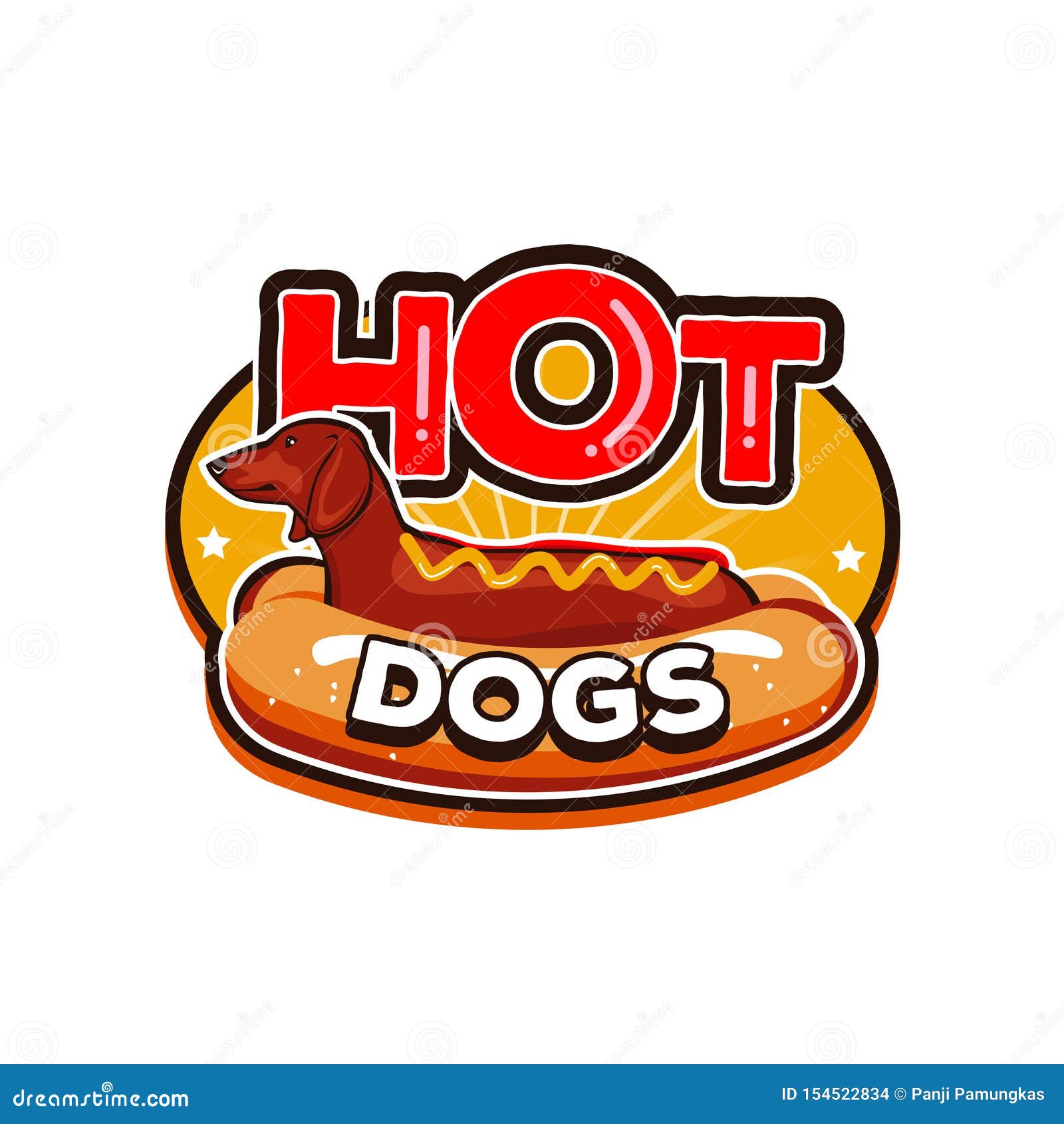 Hot Dogs Logo Design Template Emblem Badge Stock Illustration ...