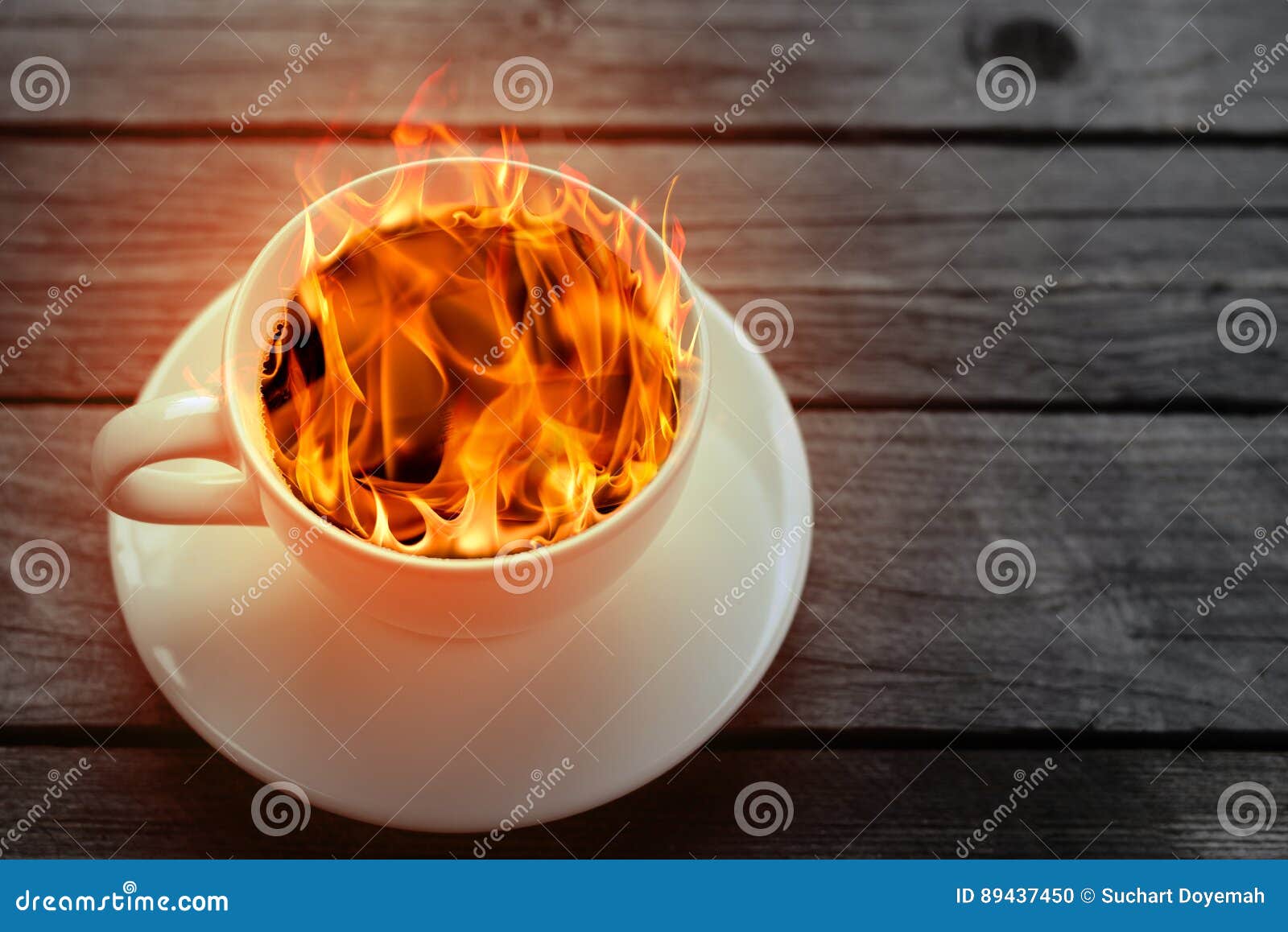 Hot Drink. Coffee Burning in Fire Stock Photo - Image of natural, white ...