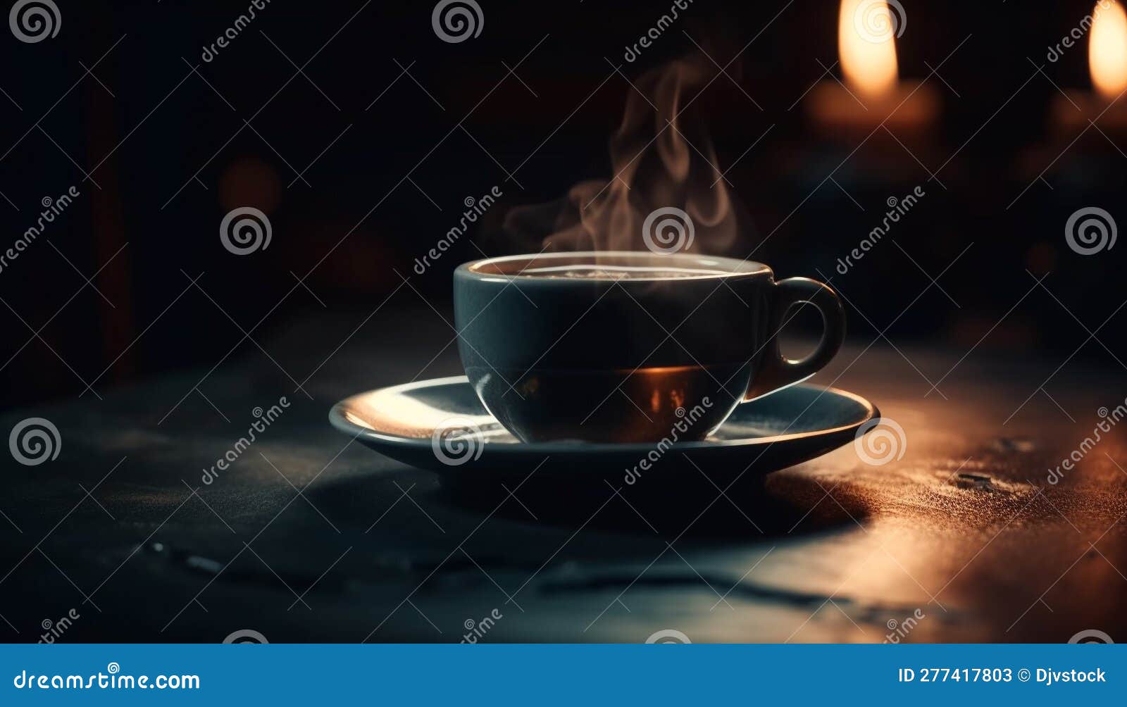Hot Drink on Rustic Table Brings Relaxation Generated by AI Stock Image ...