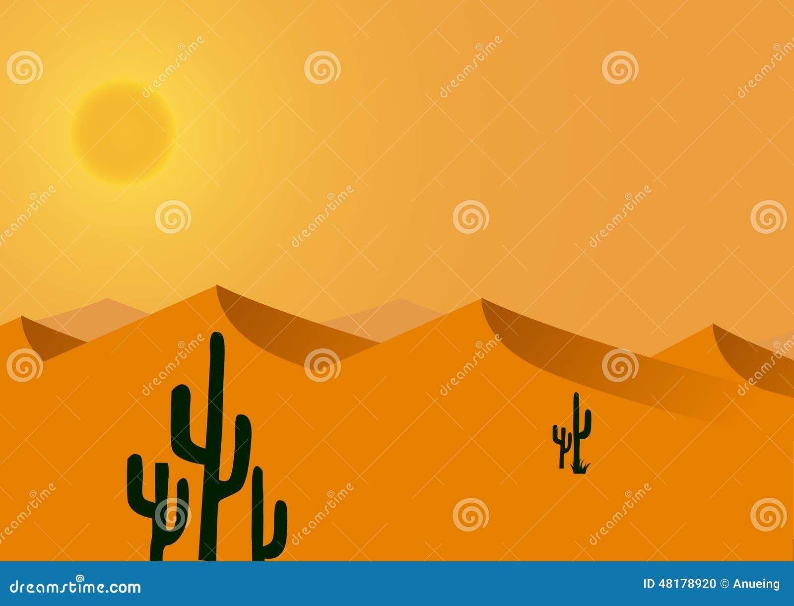 Hot and Dry Desert Background Stock Vector - Illustration of landscape ...