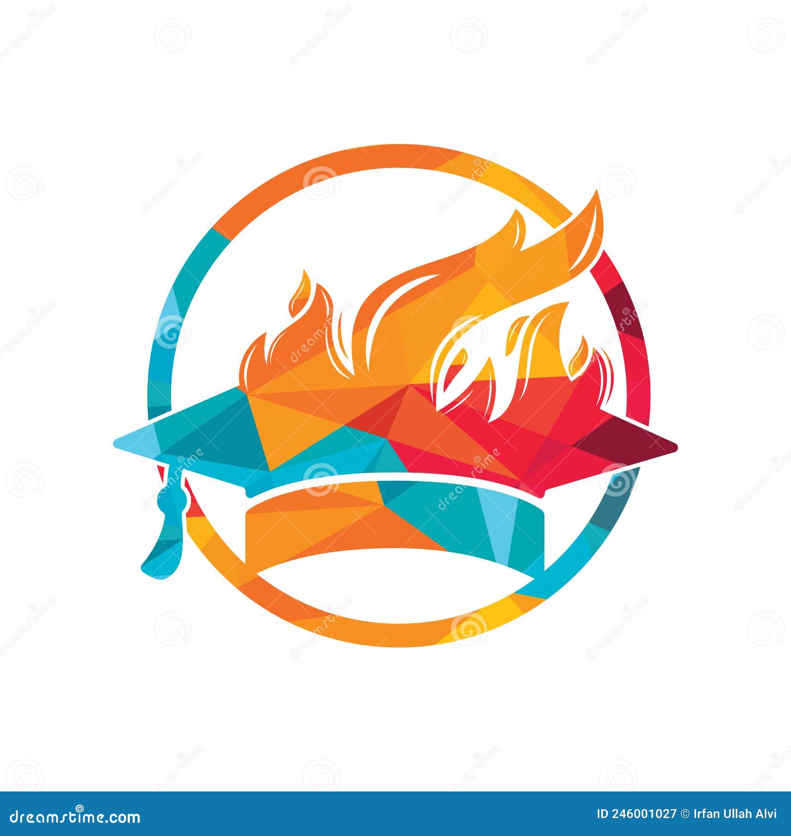 Hot Education Vector Logo Design. Graduation Caps with Fire Icon Vector ...