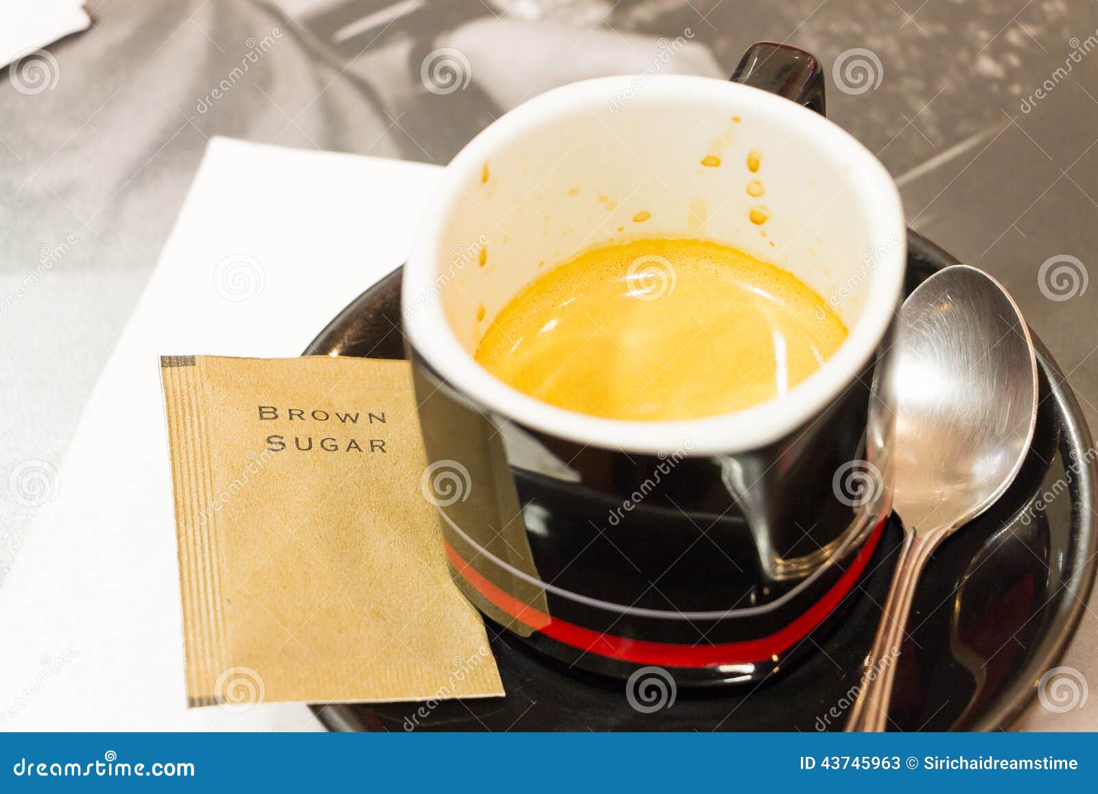 Hot Espresso coffee stock image. Image of cafe, black - 43745963