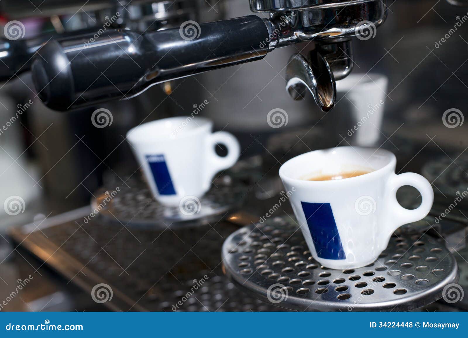 Hot Espresso in Cup on Coffee Machine Stock Photo - Image of bitter ...
