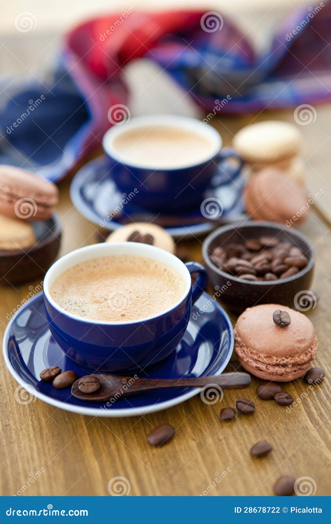Hot Espresso and French Macaroons Stock Photo - Image of vertical ...