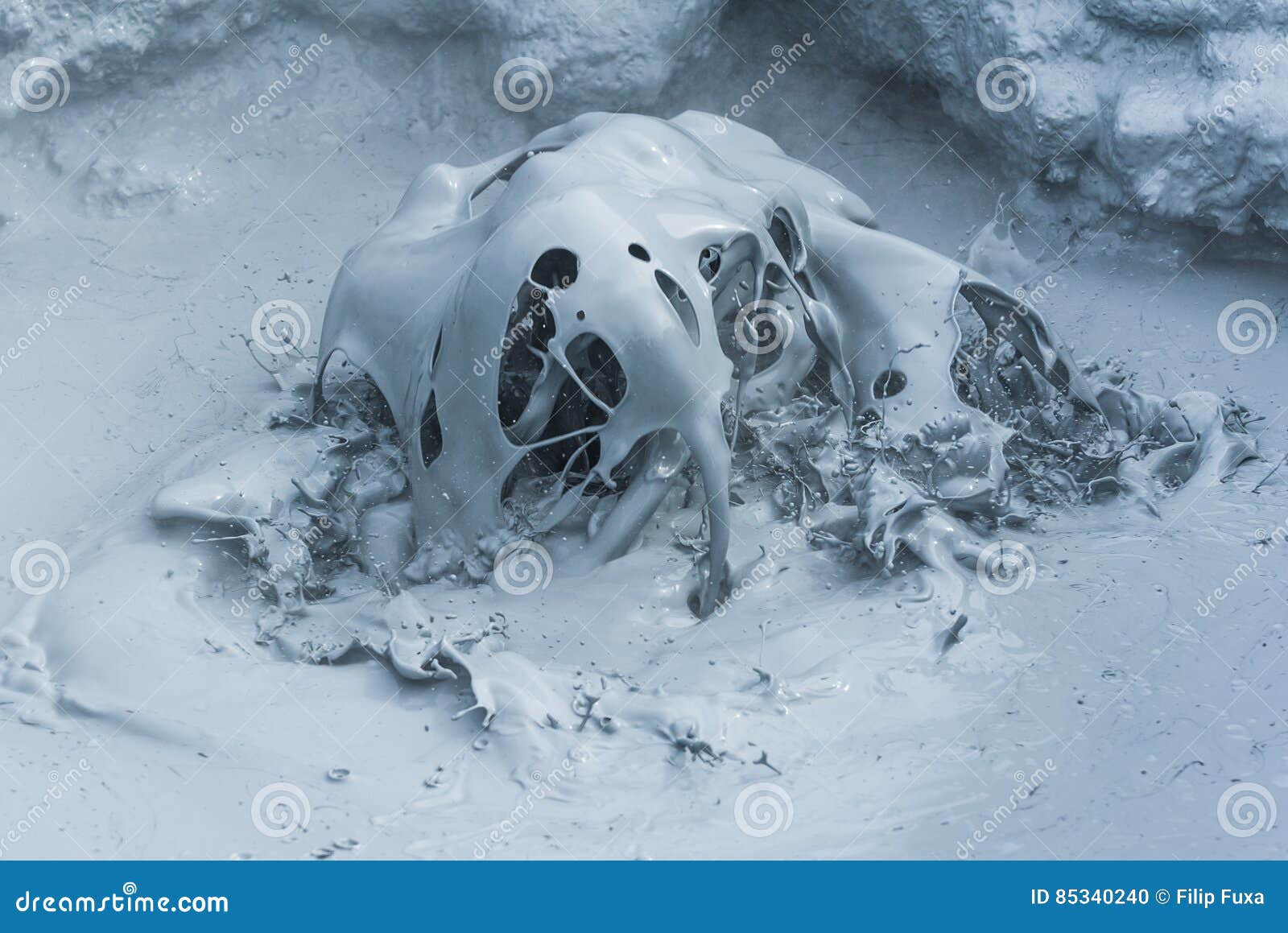 Hot exploding mud stock photo. Image of crater, mudpot - 85340240