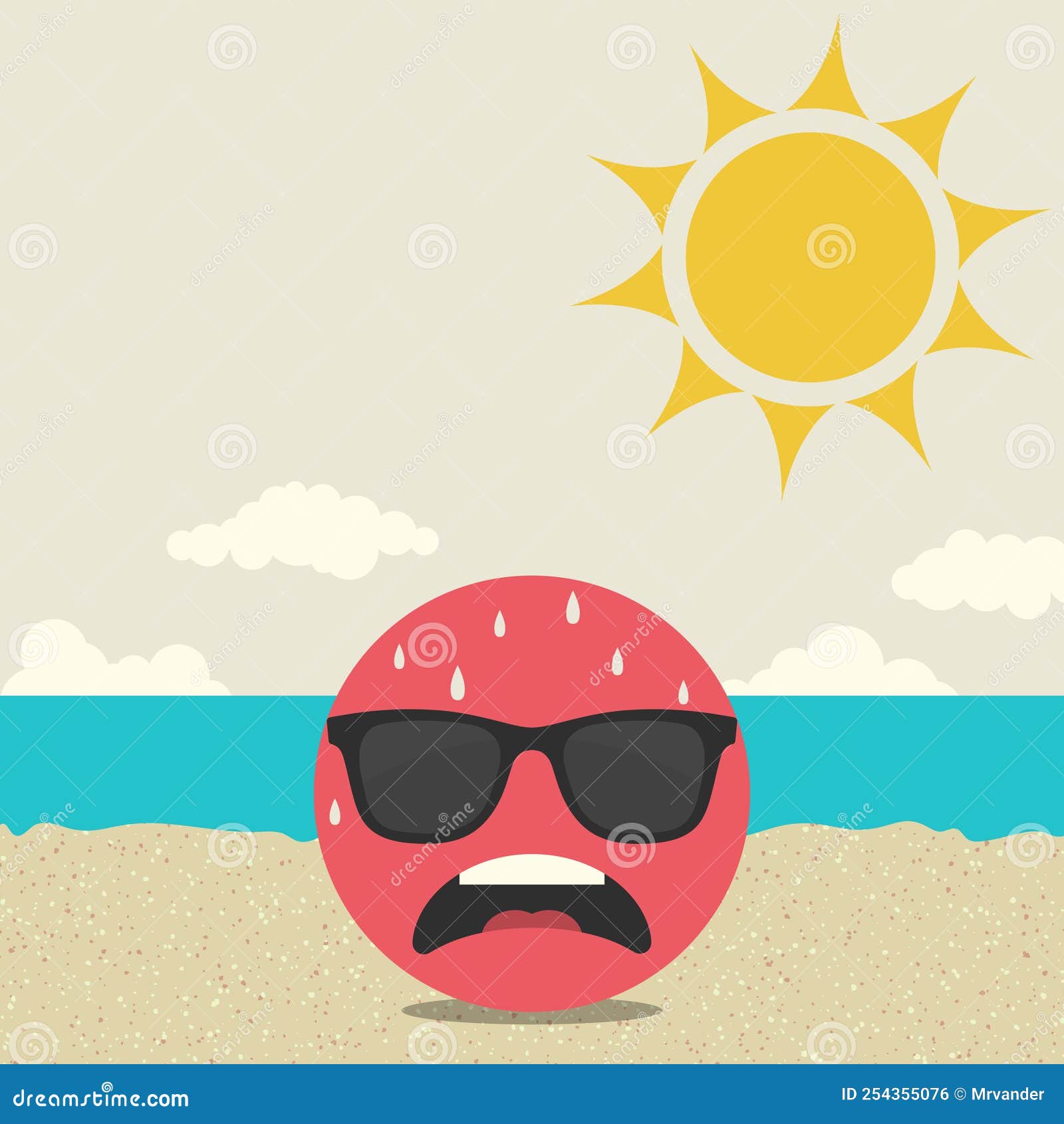 Hot Face Emoji. Hot Weather Stock Vector - Illustration of design ...