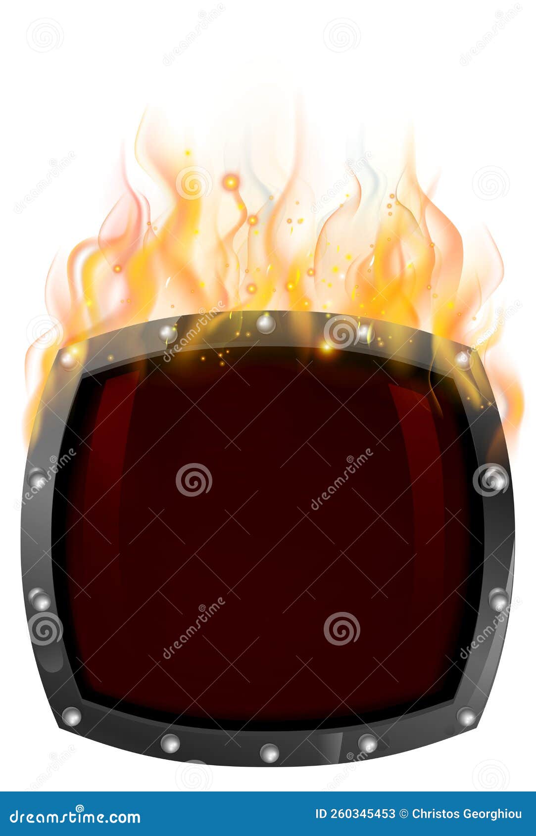 Hot Fiery Shield with Fire Flame Flames Concept Stock Vector ...