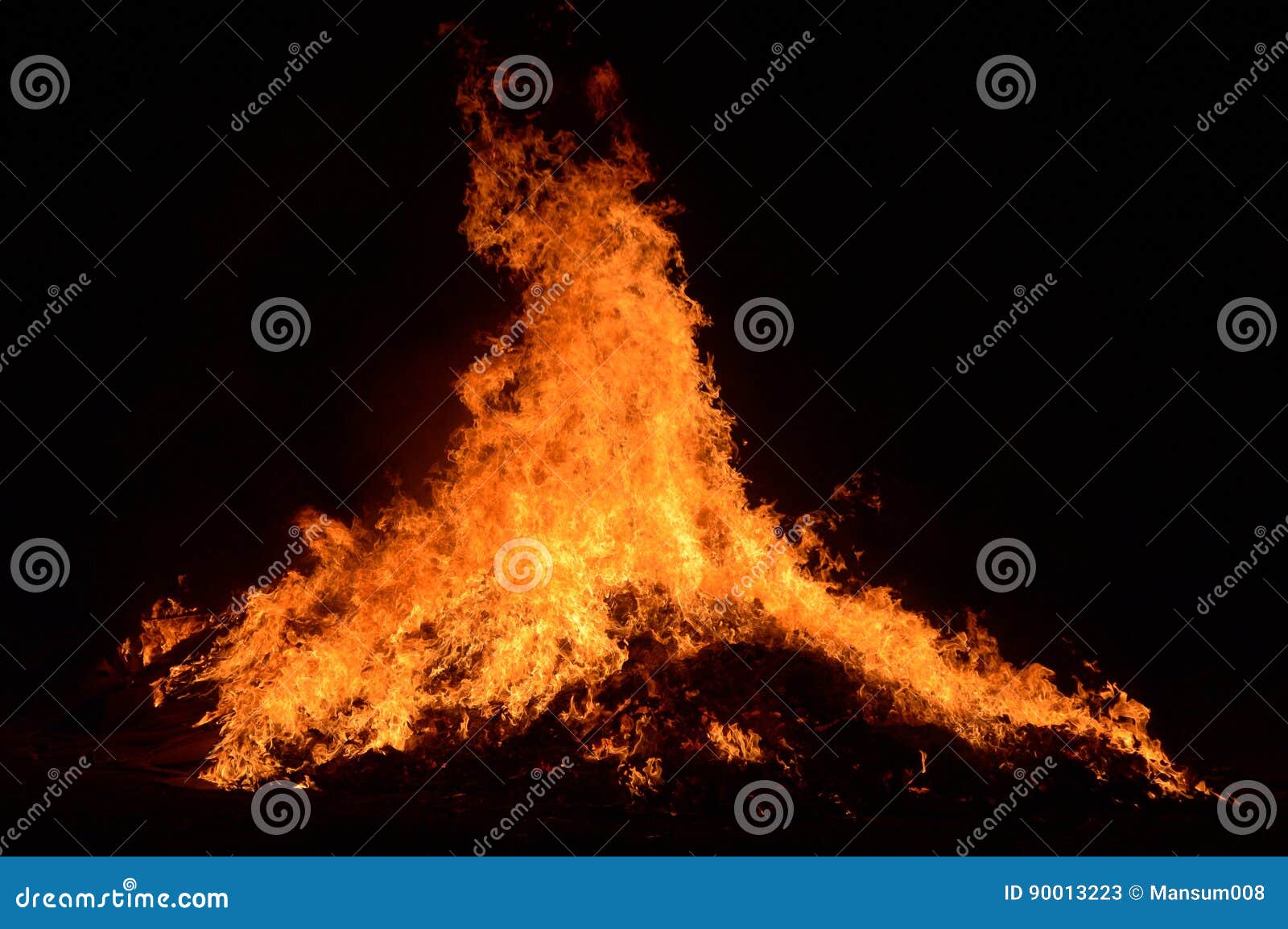 Hot Fire Burning in Night Garden Stock Image - Image of hell, flame ...