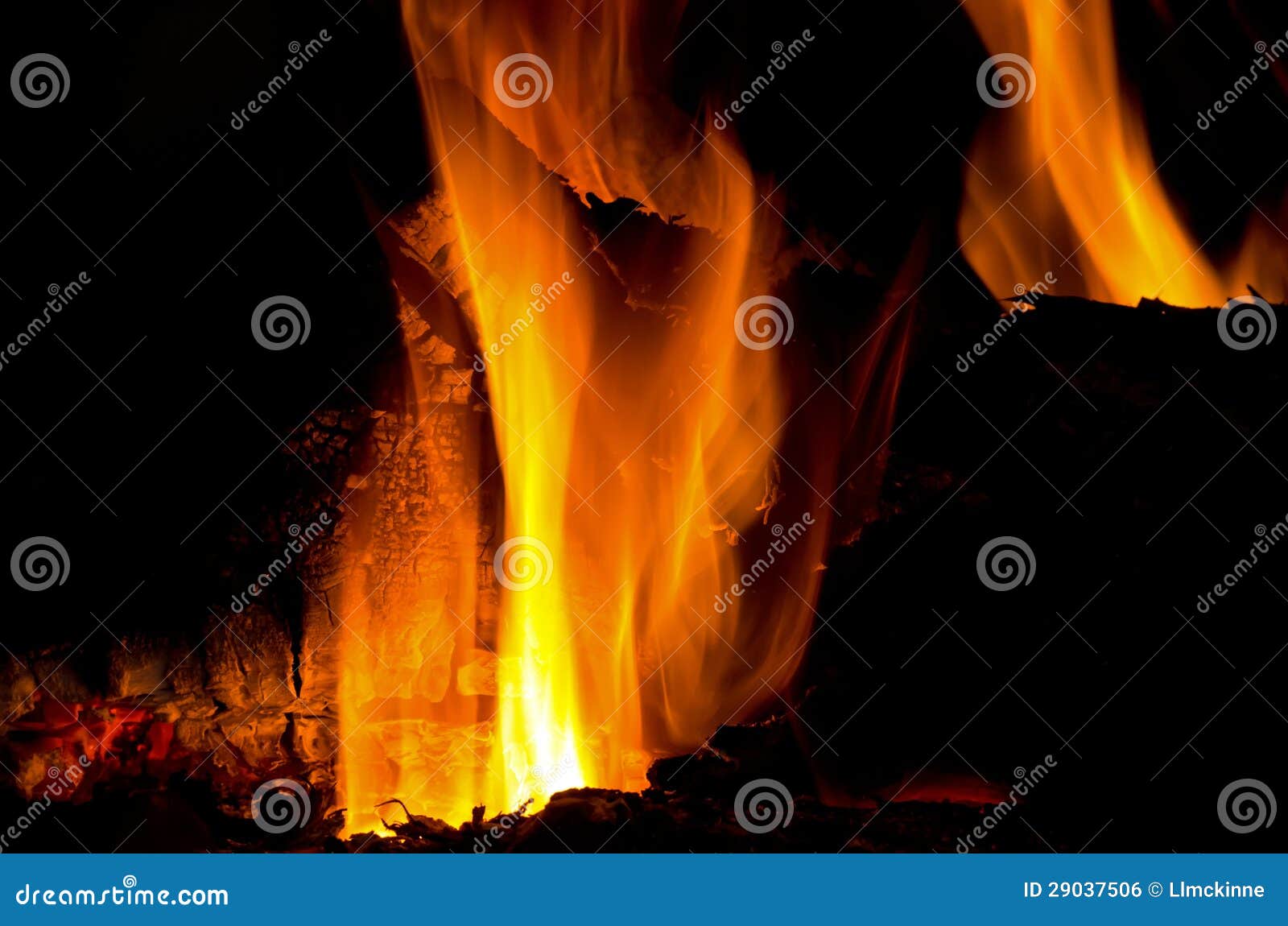 Hot Fire on a Cold Winter S Evening Stock Photo - Image of sparks ...