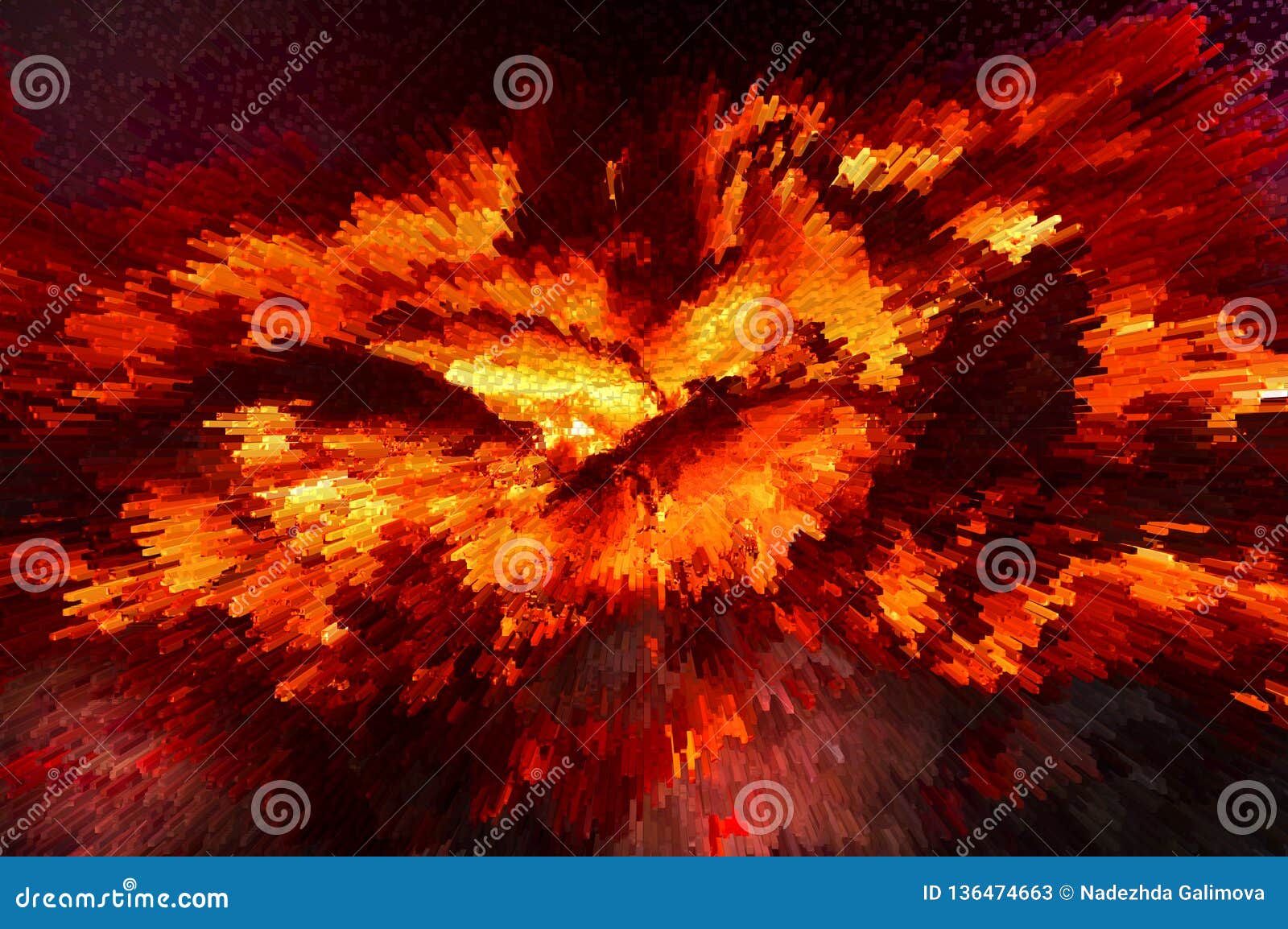 Hot Fire and Explosion. Abstraction. Digital Art Stock Illustration ...