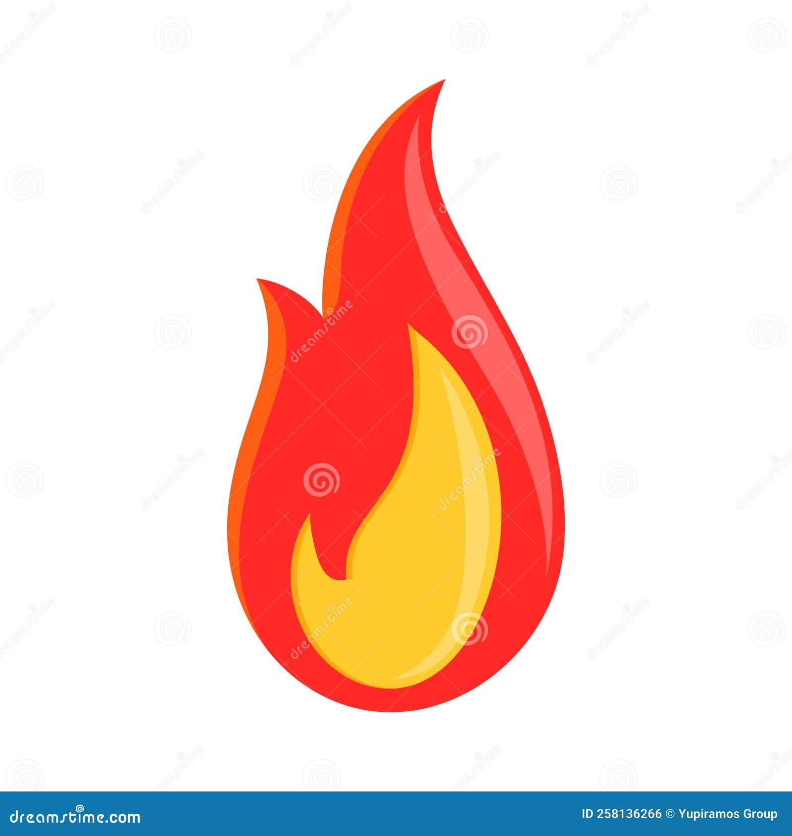 Hot fire icon stock vector. Illustration of burn, design - 258136266
