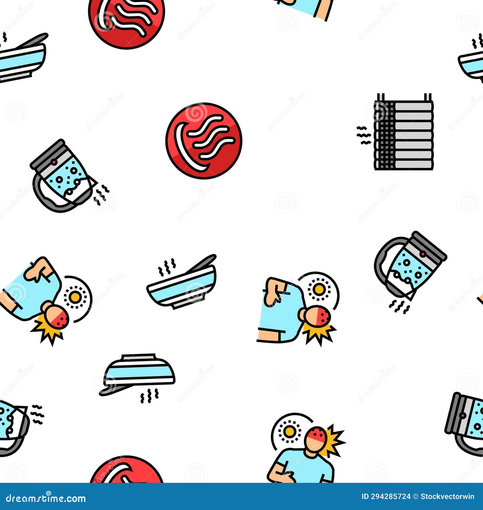 Hot Fire Lable Flame Tag Vector Seamless Pattern Stock Vector ...