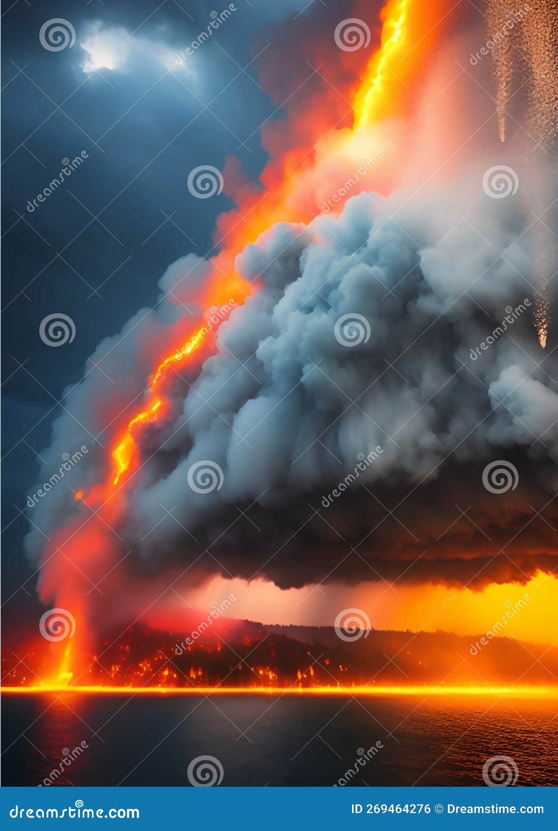 Fire Storm Clouds Attack the Field Background , AI Generated Stock ...
