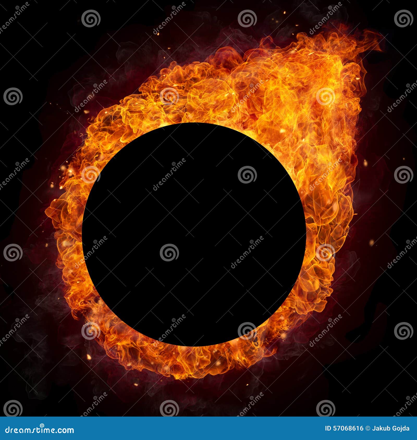 Hot Fires Flames in Round Shape Stock Illustration - Illustration of ...