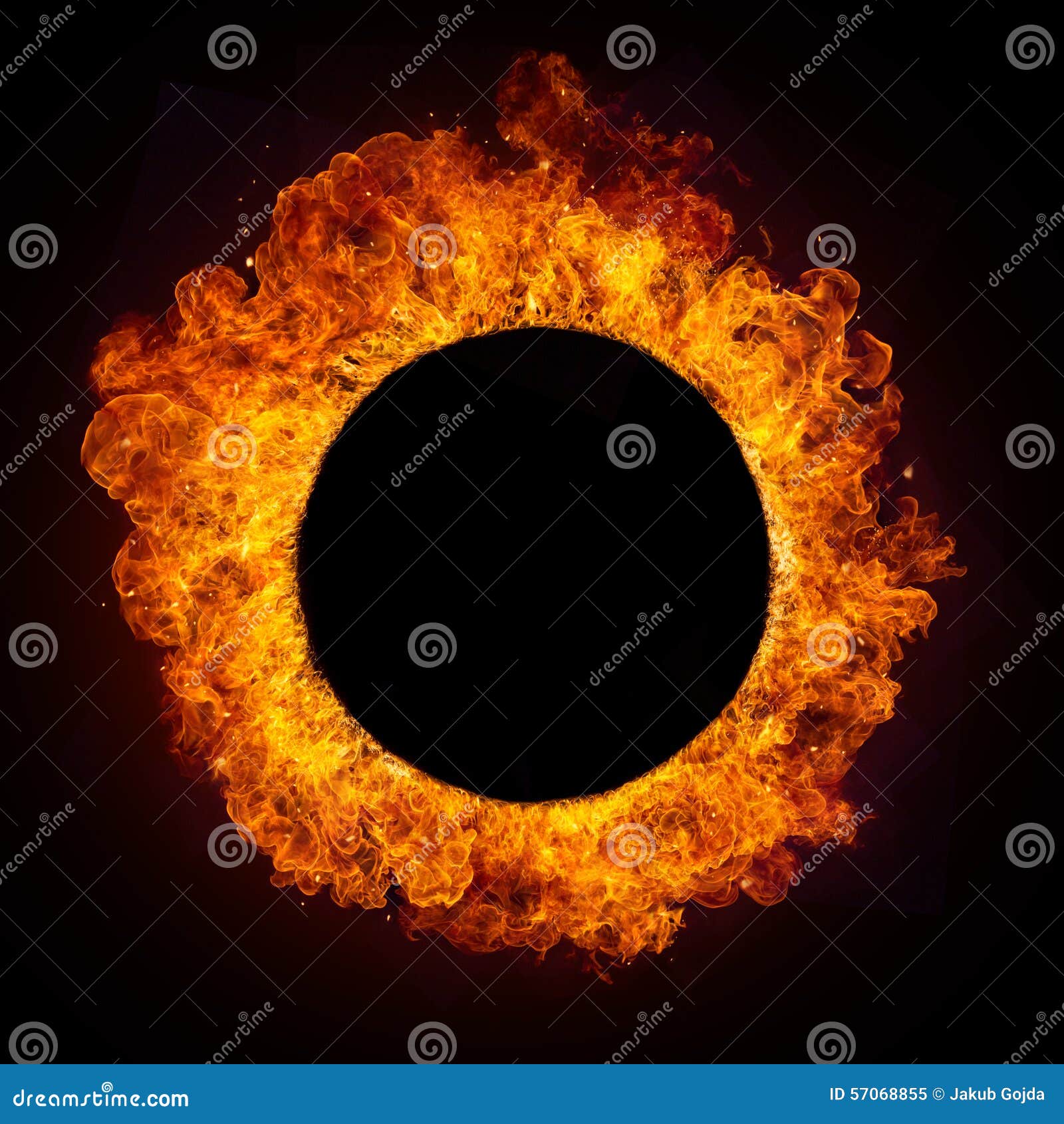 Hot Fires Flames in Round Shape Stock Image - Image of ball, abstract ...