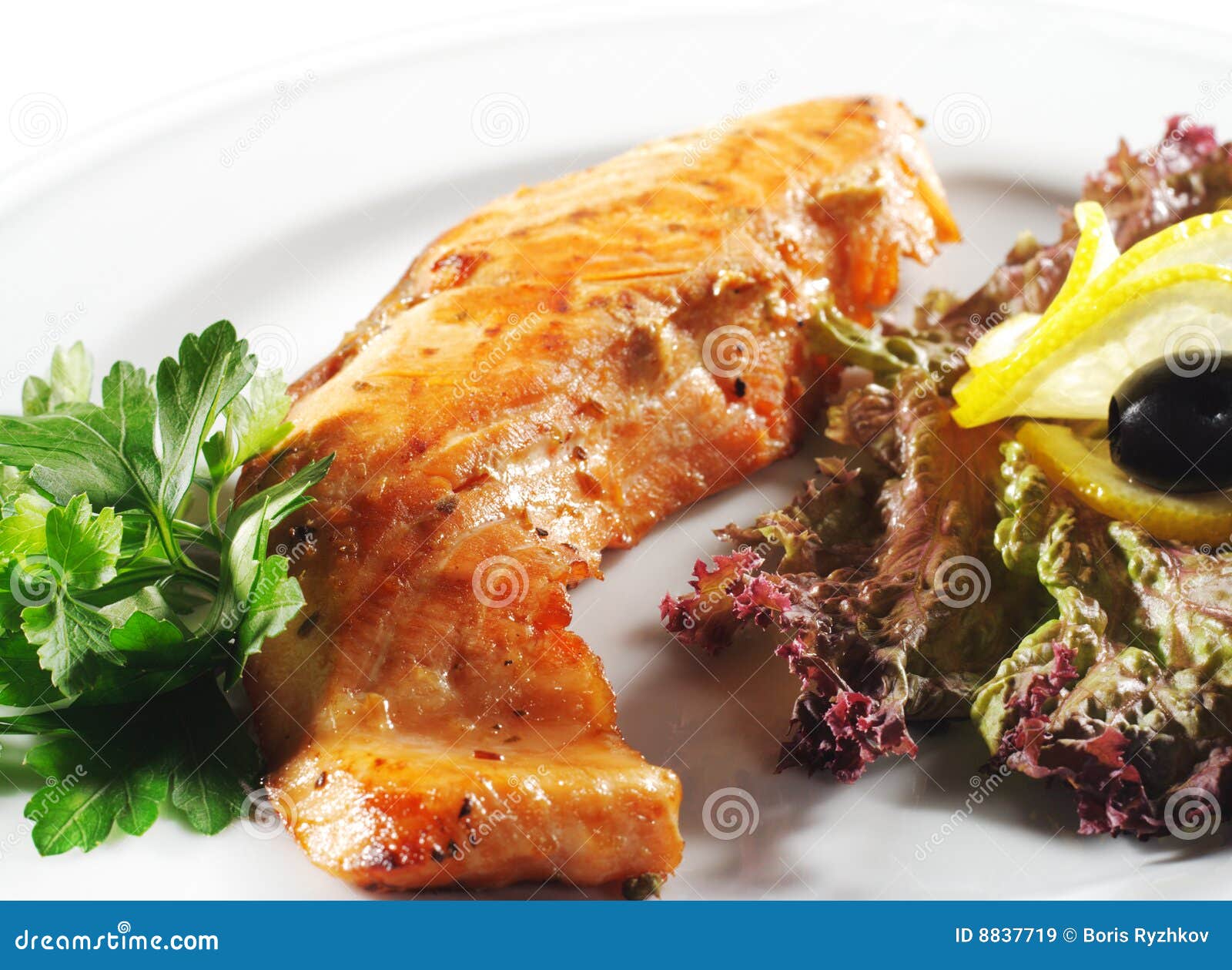 Hot Fish Dishes - Salmon Fillet Stock Image - Image of horizontal ...