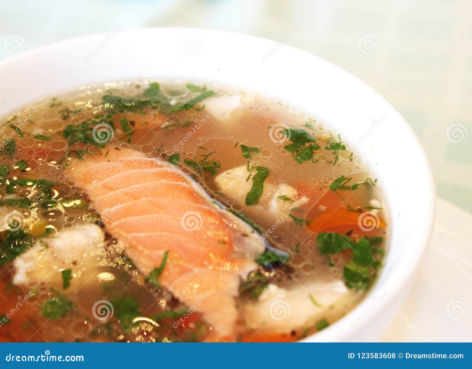 A Hot Fish Soup with a Close-up Stock Photo - Image of beanfeast, lump ...