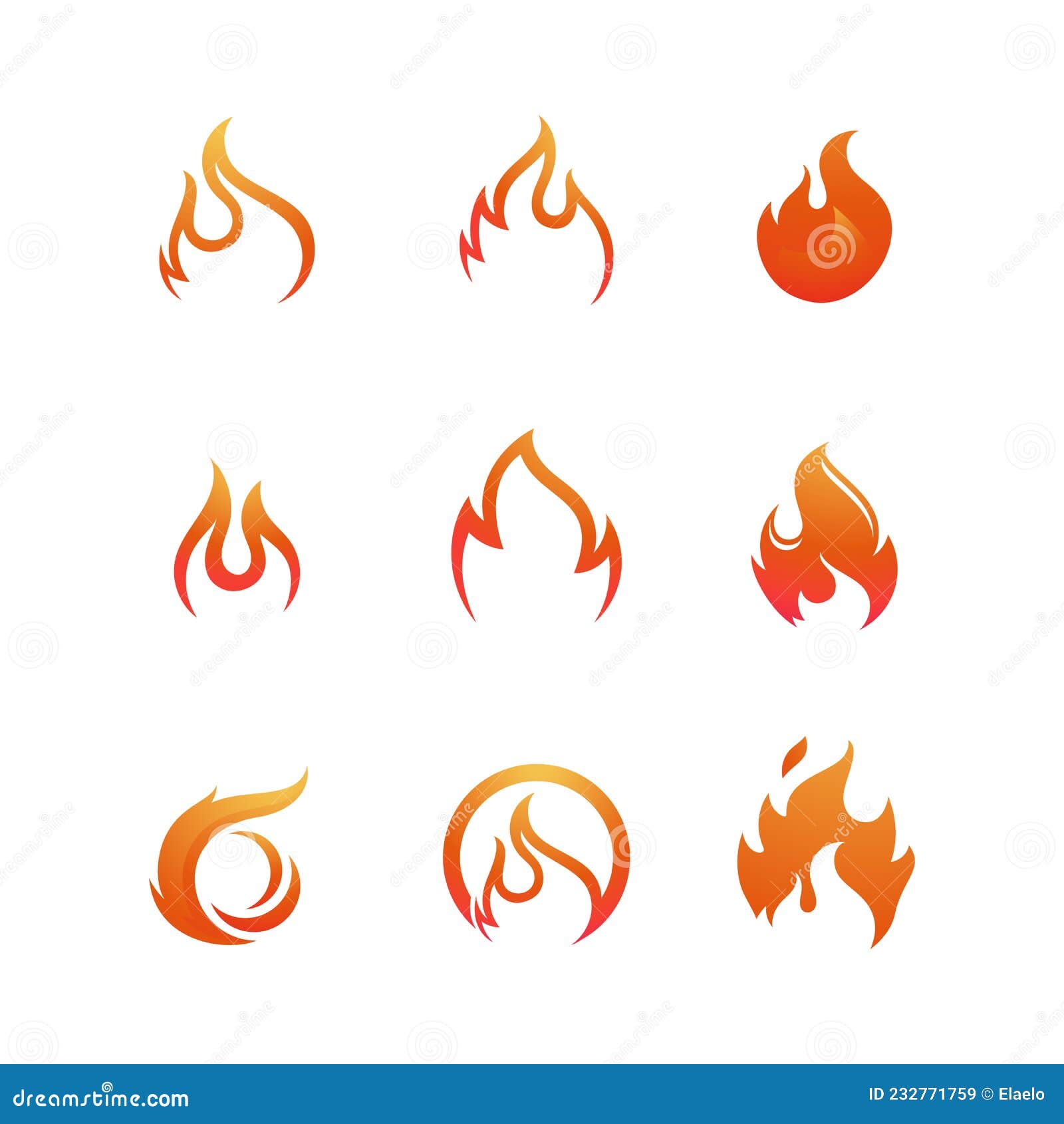 Hot Flame Fire Vector Icon Illustration Stock Vector - Illustration of ...