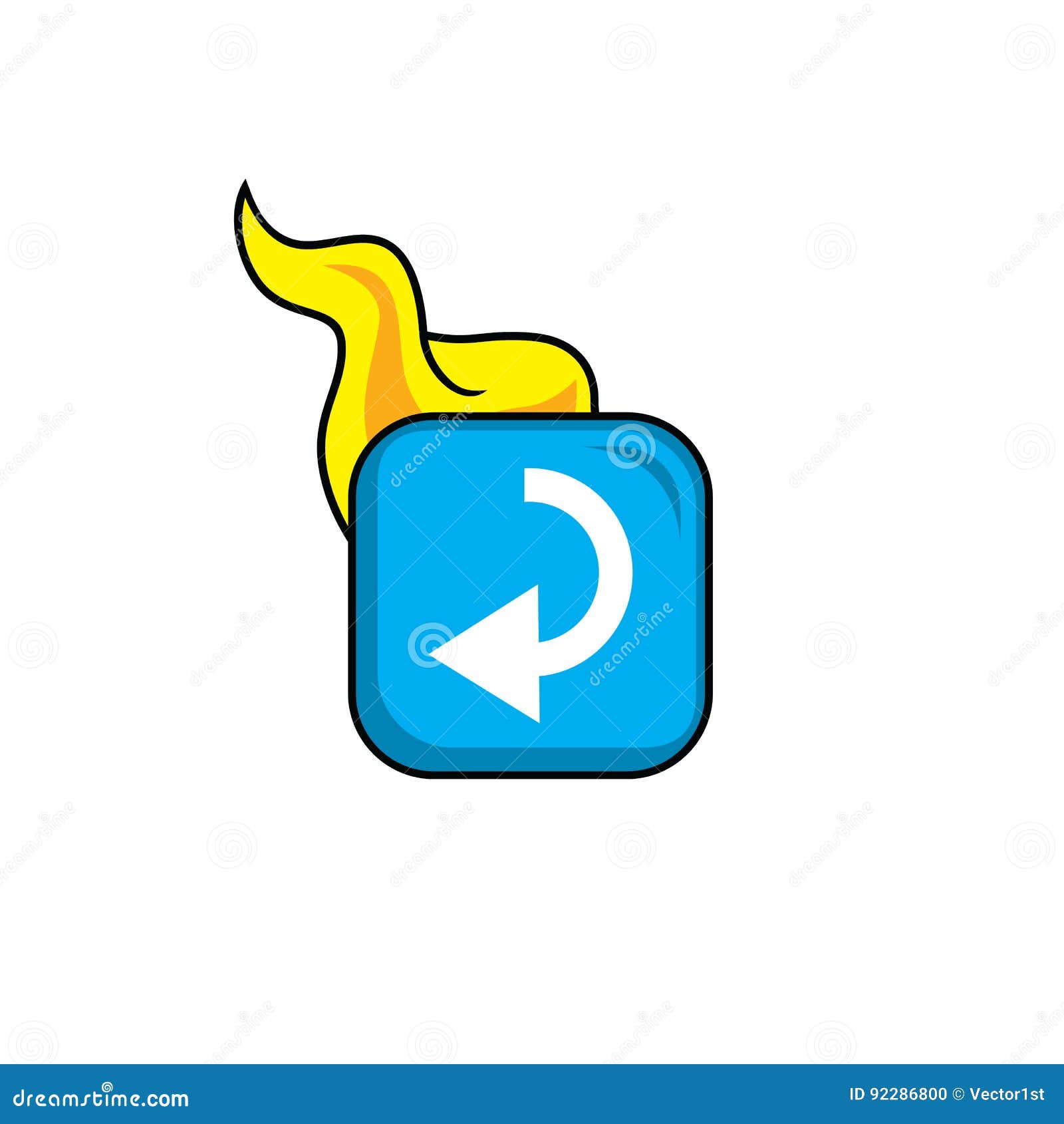 Hot Flame Icon Button Theme Art Stock Vector - Illustration of fire ...
