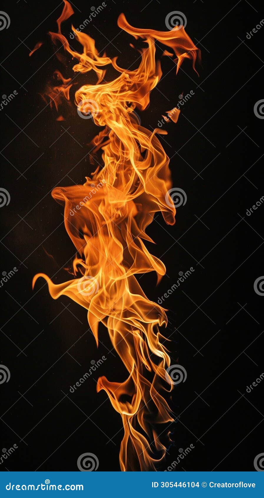 Hot Flames of Fire on Black Background Stock Illustration ...