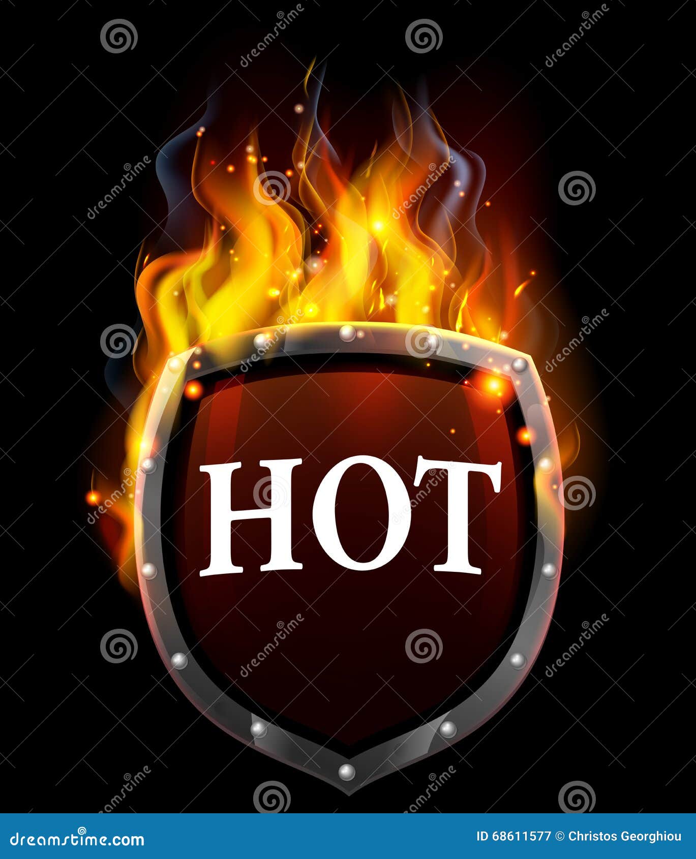 Fire Shield Logo Design Element. Fire Warning Sign Shield. Fire Flame ...