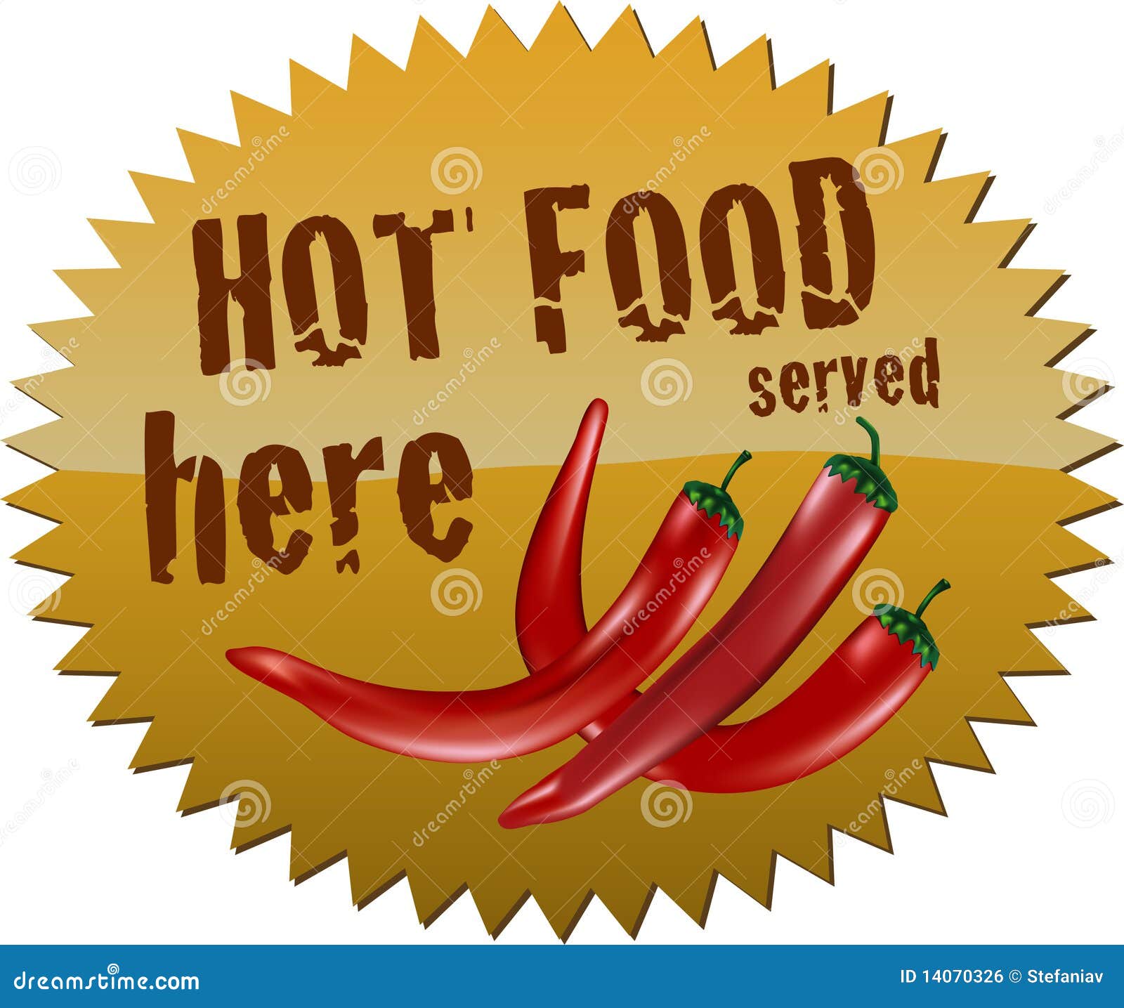 Hot food sign stock vector. Illustration of herbal, italian - 14070326