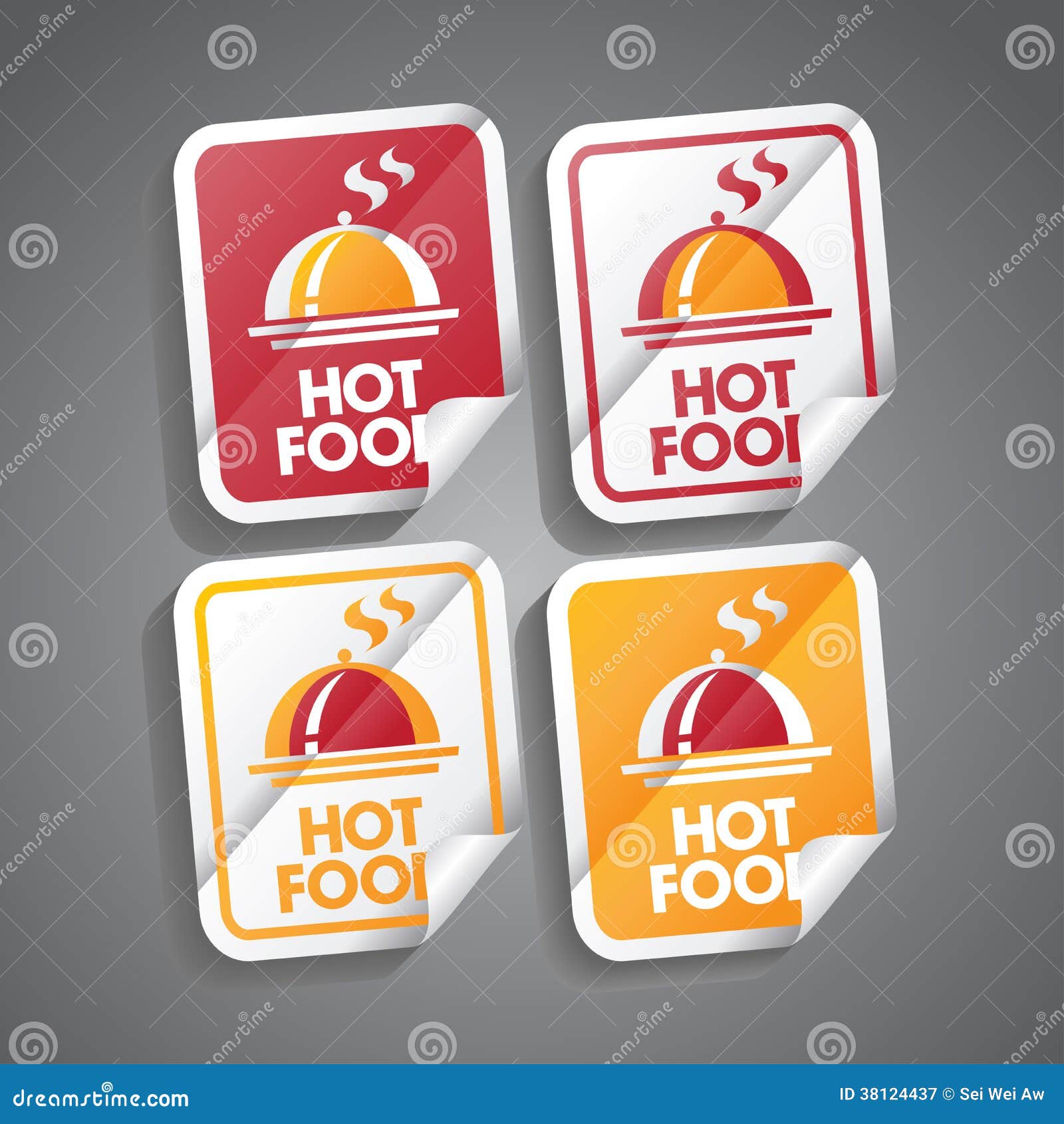 Hot Food Sticker stock vector. Illustration of farm, mark - 38124437