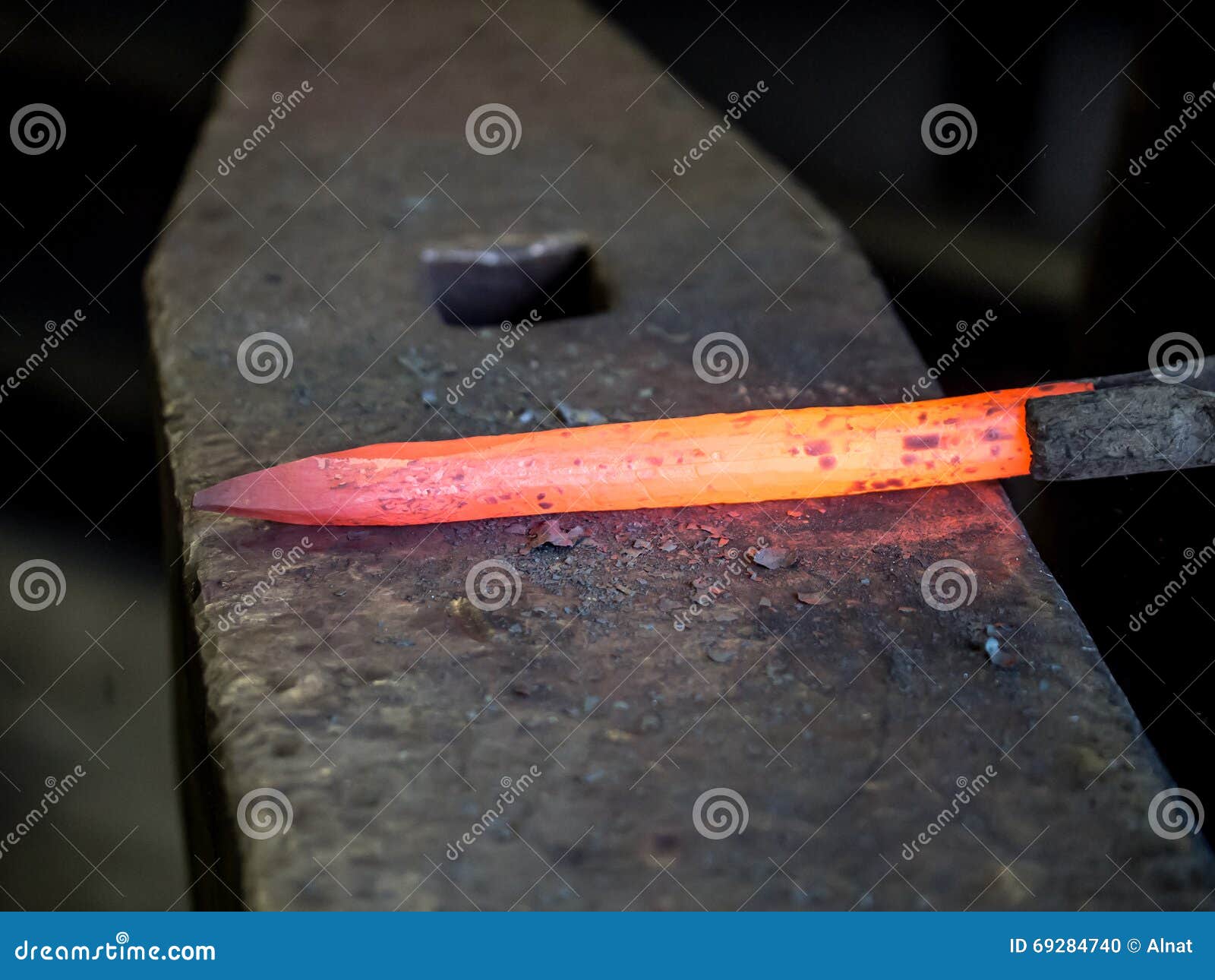 Hot forging steel stock photo. Image of blacksmith, oxide - 69284740