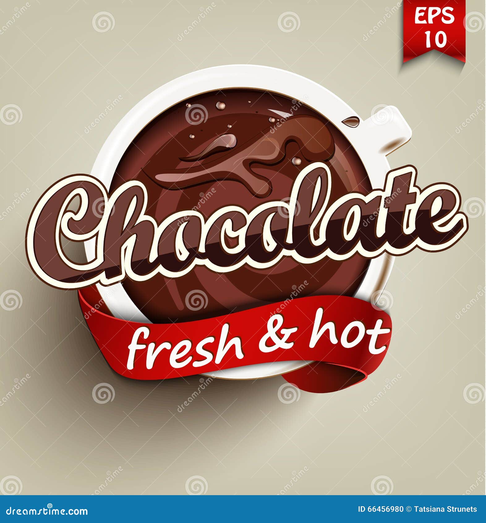 Hot and fresh chocolate stock vector. Illustration of candy - 66456980