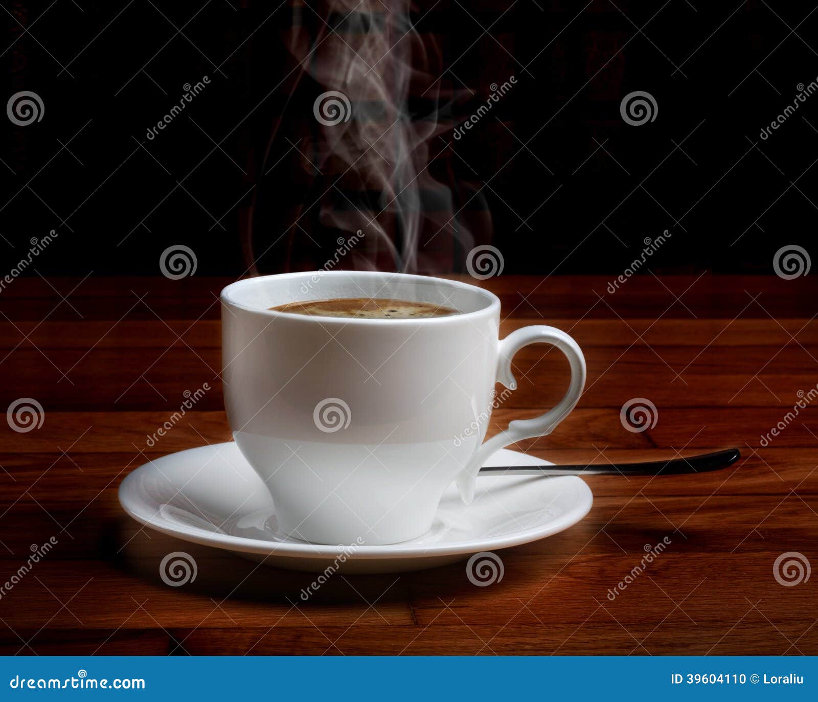 Hot Fresh Coffee in a White Cup Stock Photo - Image of gourmet, brown ...