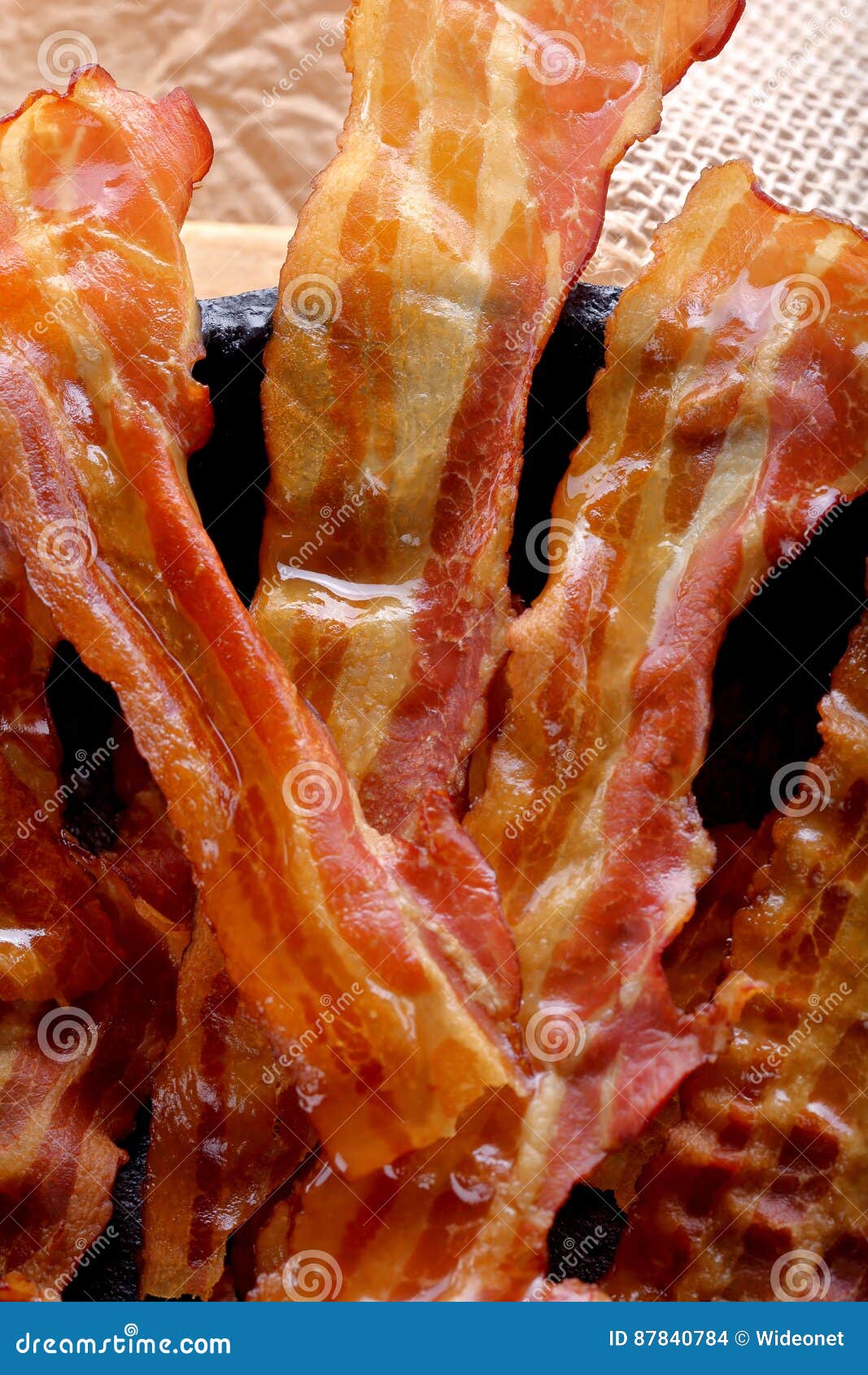 Hot Fried Bacon Pieces in a Cast Iron Skillet Stock Photo - Image of ...