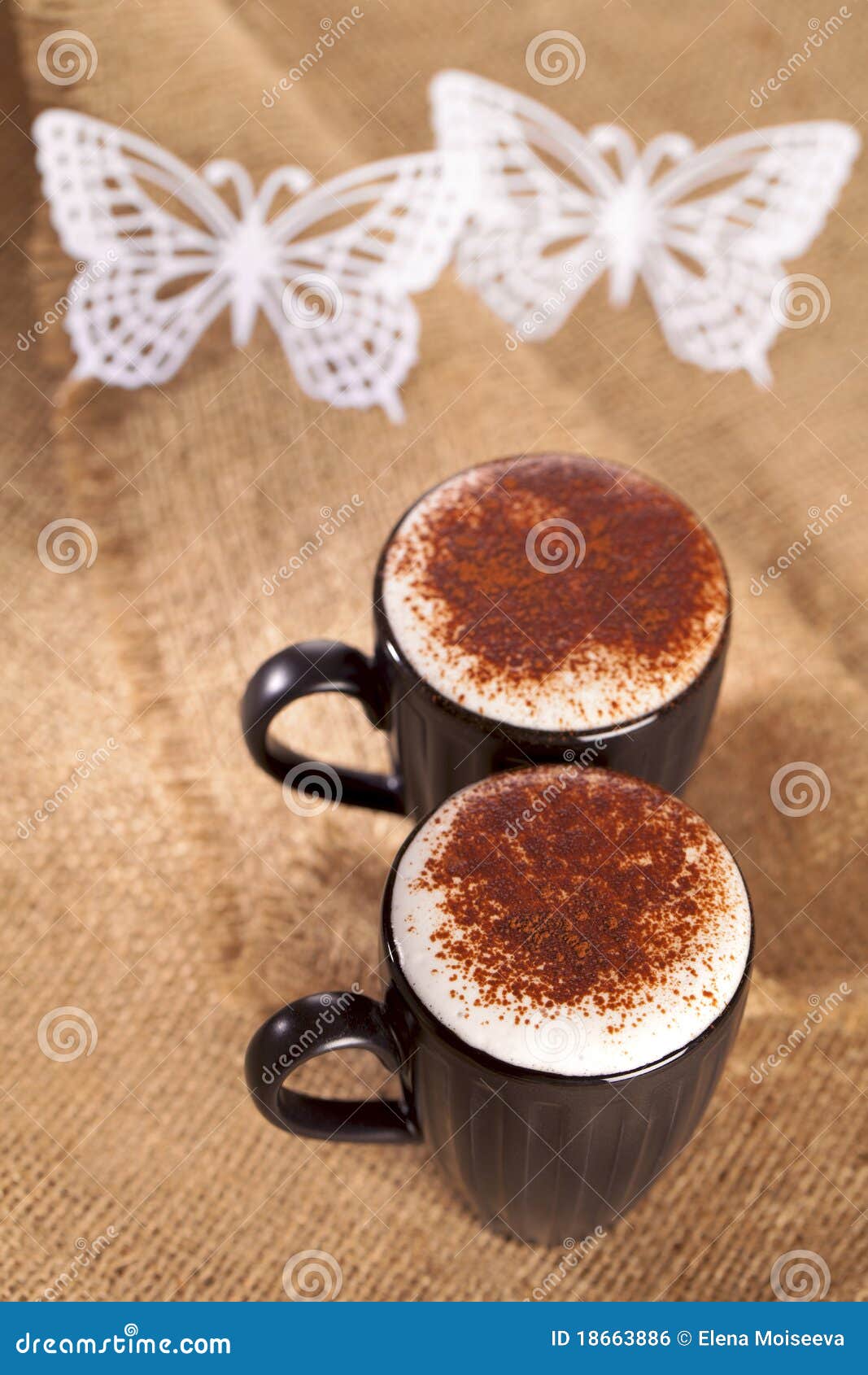 Hot Frothy Drink Cappuccino Chokolate Dusted Stock Photo - Image of ...