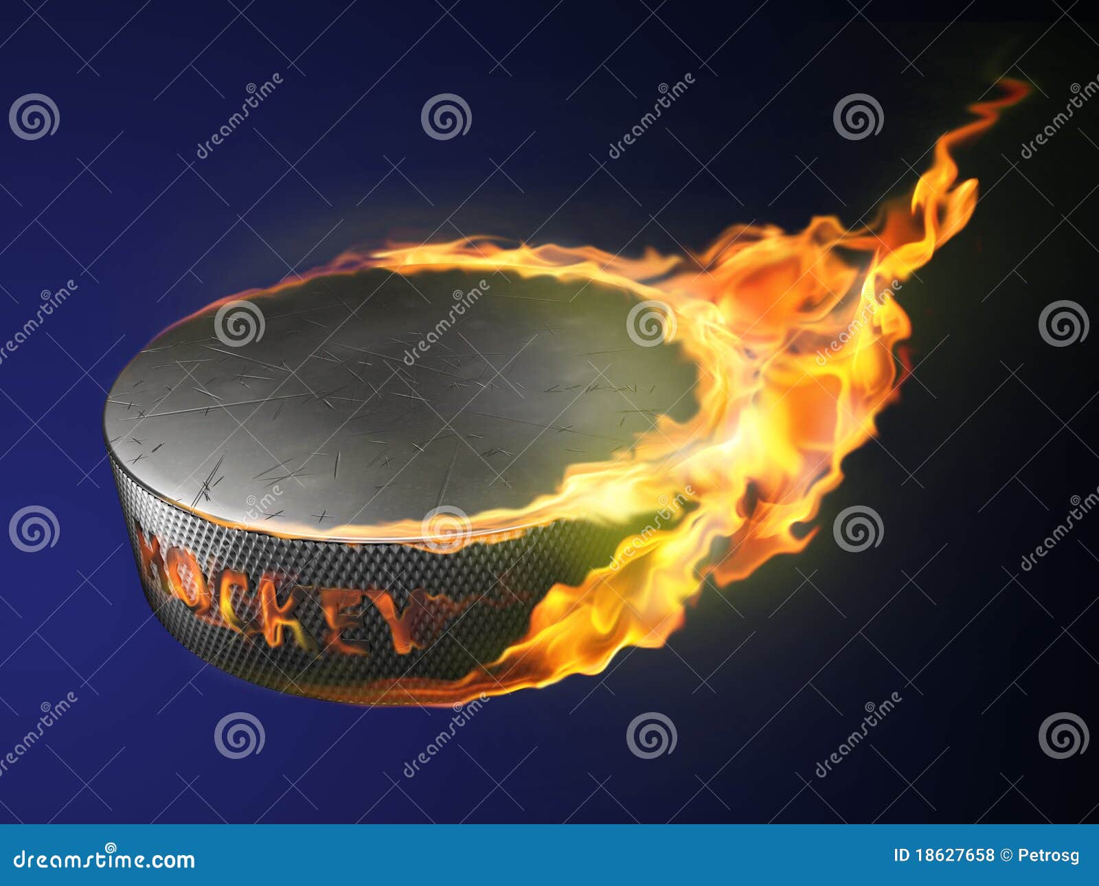 Hot goal, burning puck stock illustration. Illustration of danger ...